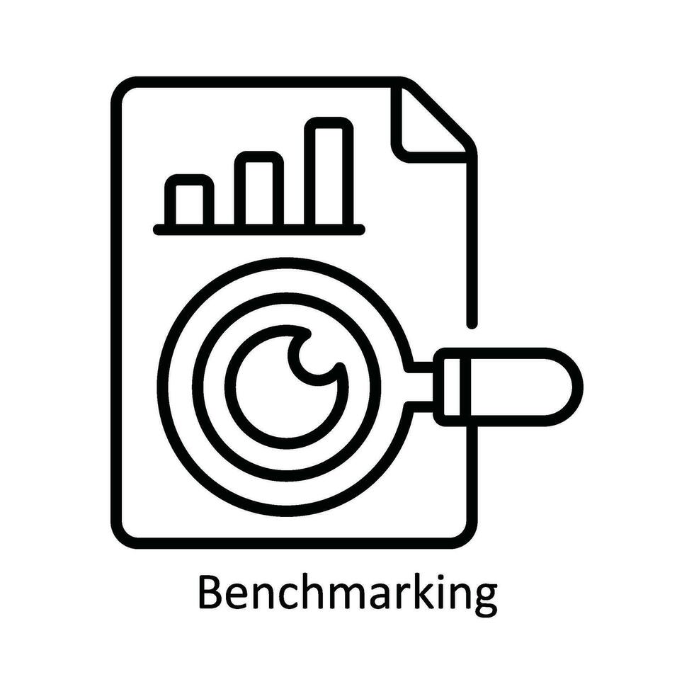 Benchmarking Vector outline Icon Design illustration. Product ... Benchmarking Vector outline Icon Design illustration. Product ...