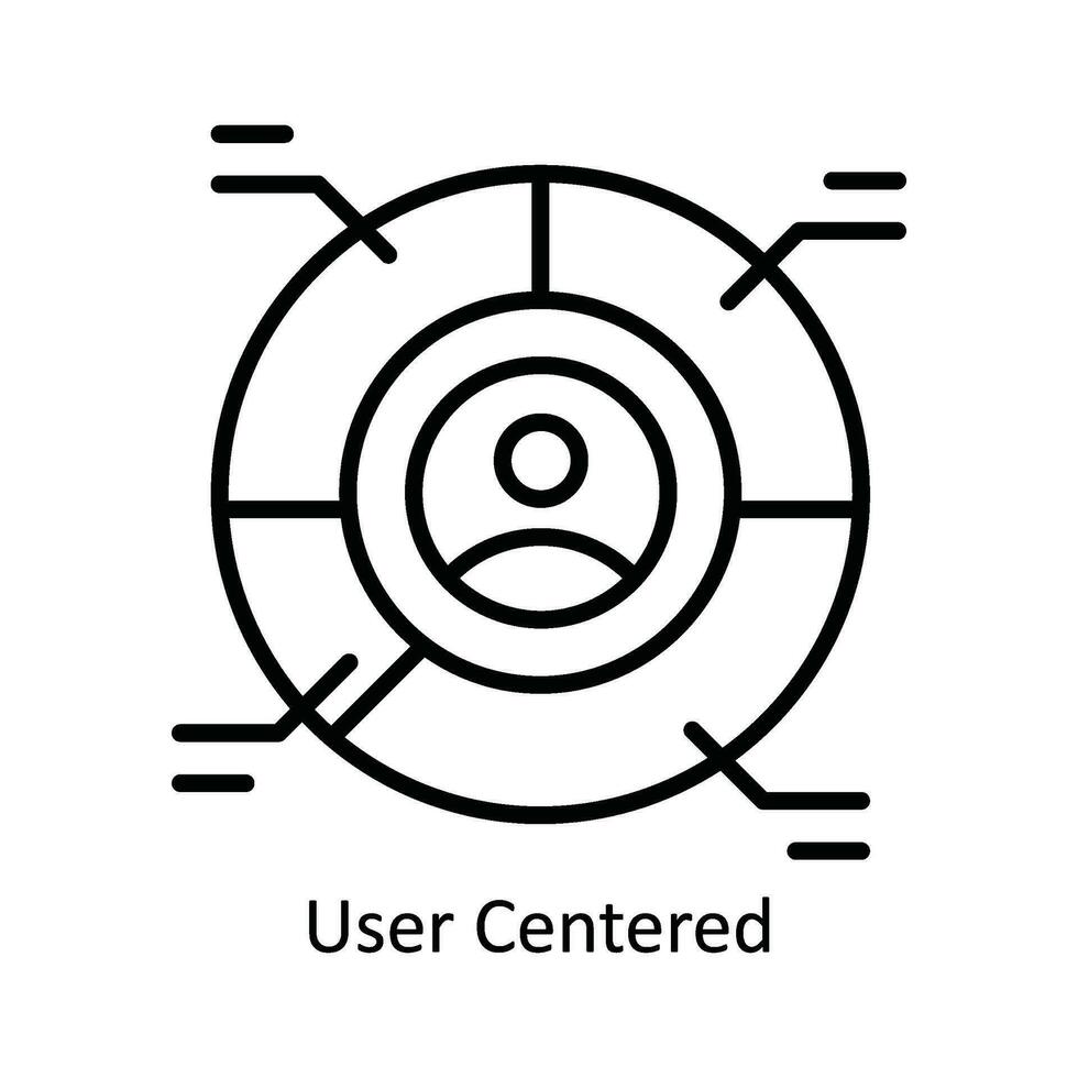 User Centered Vector outline Icon Design illustration. Product ...