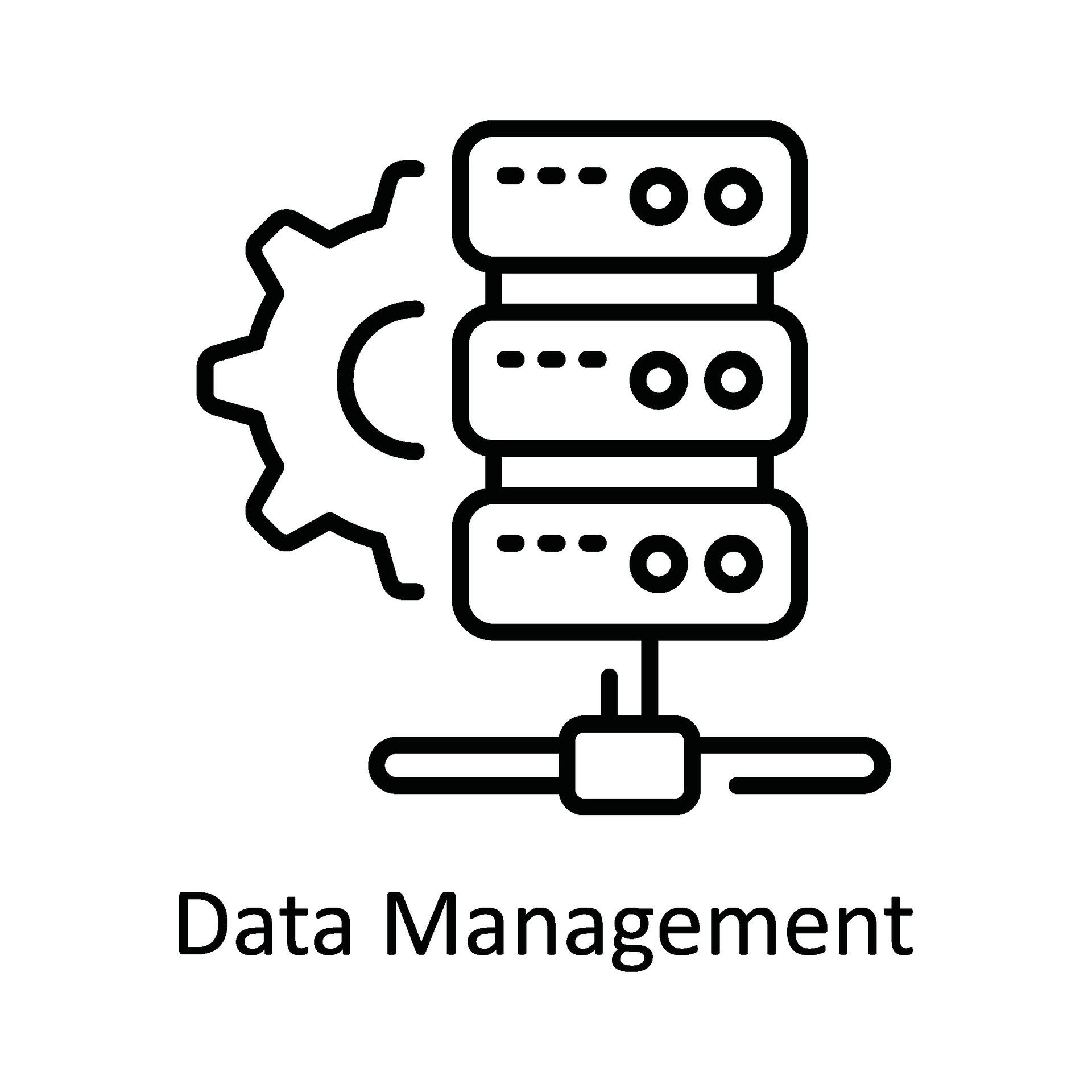 Data Management Vector Outline Icon Design Illustration. Smart 