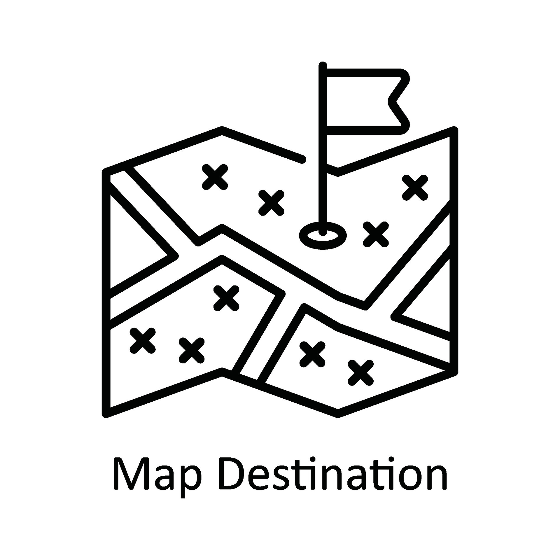 Map Destination Vector Outline Icon Design Illustration Map And