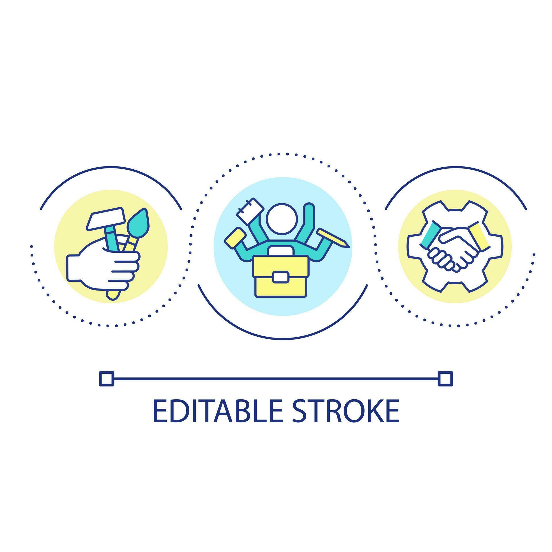 Multitasking Employee Skills Loop Concept Icon Job Candidate
