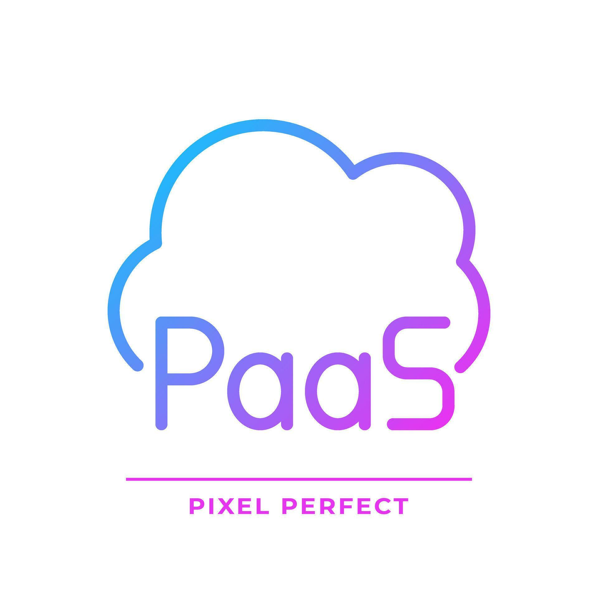 Paas Cloud Computing Pixel Perfect Gradient Linear Vector Icon Online Database As Platform