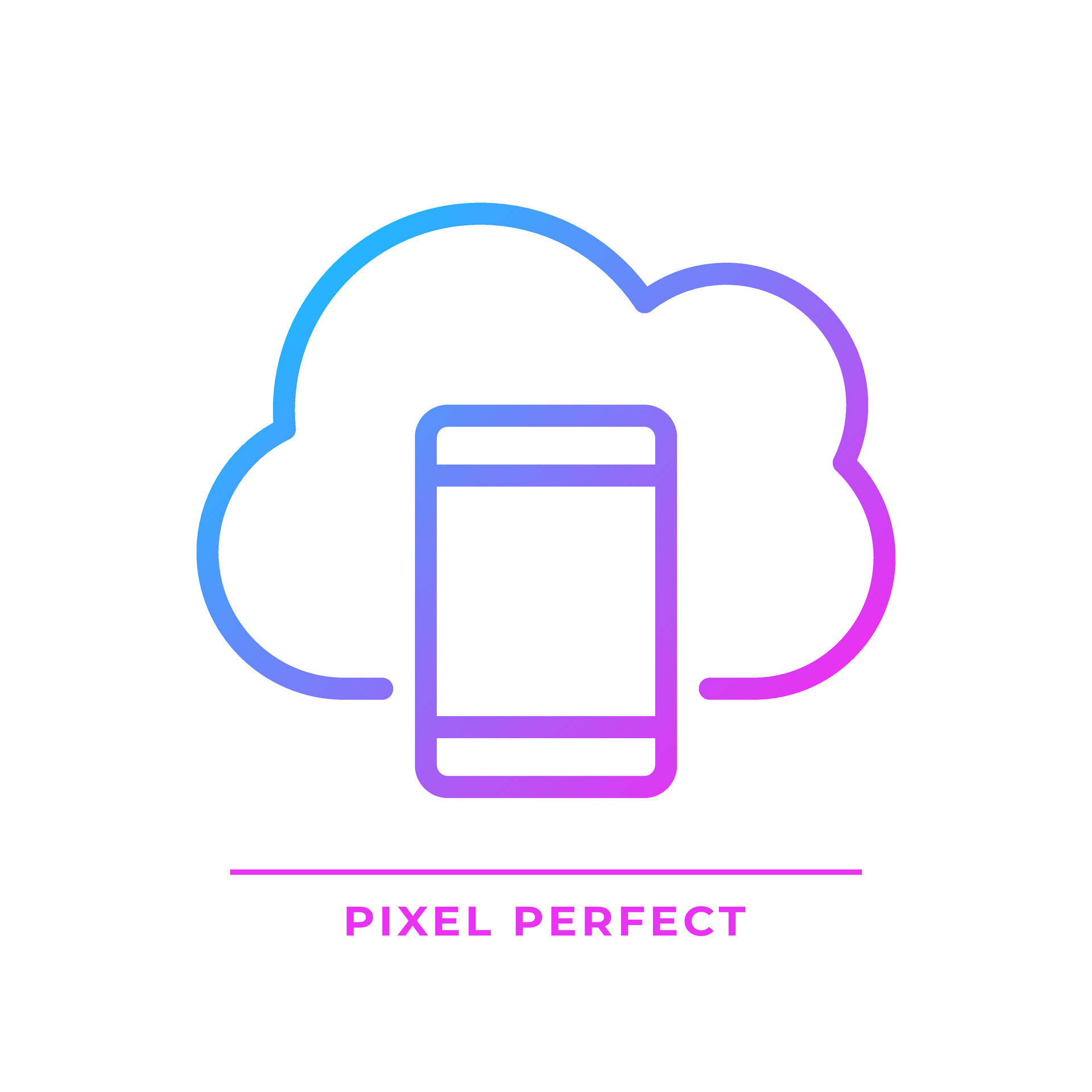Mobile Cloud Computing Pixel Perfect Gradient Linear Vector Icon Apps Delivering Technology