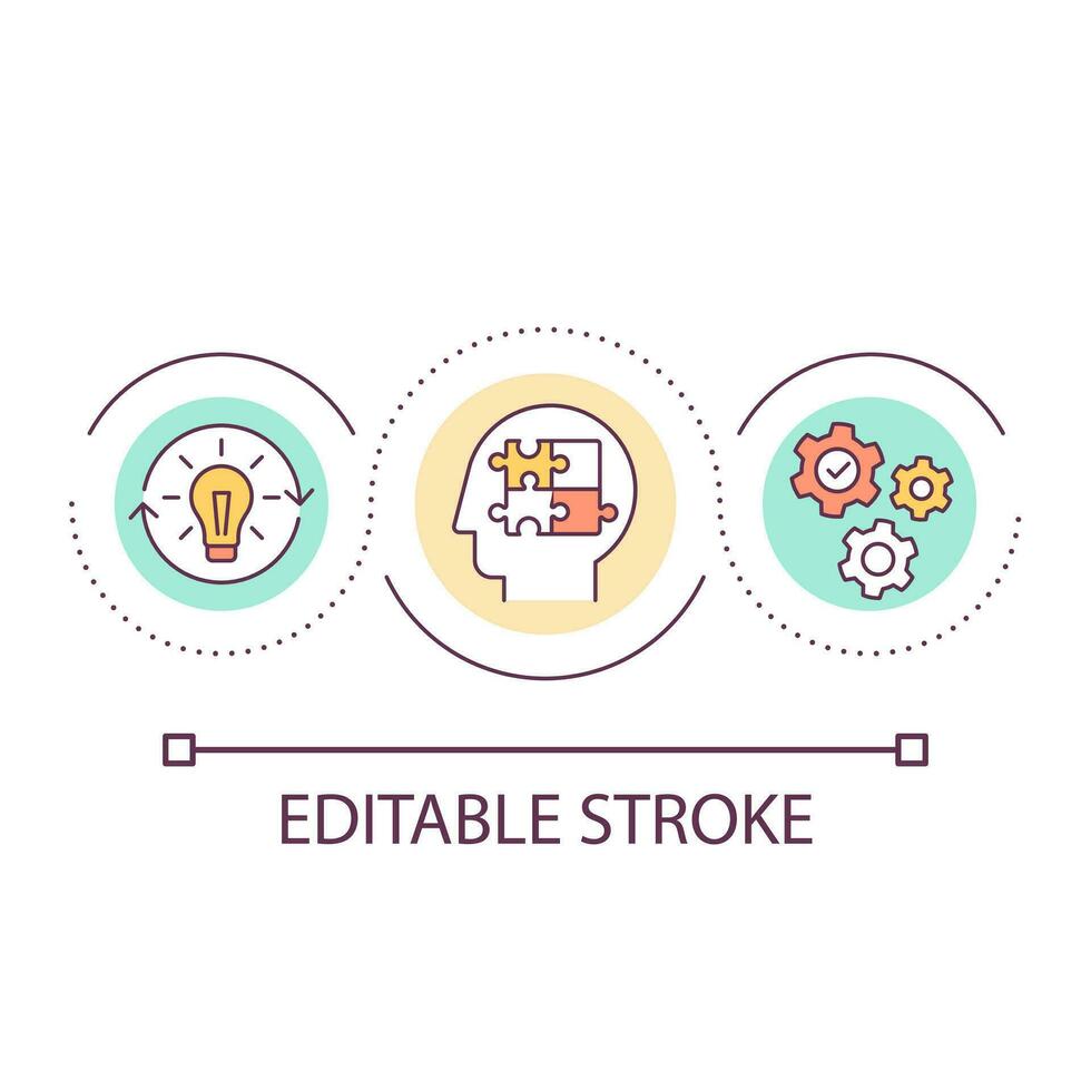 Growth mindset loop concept icon. Generate insights and ideas. Personal ...