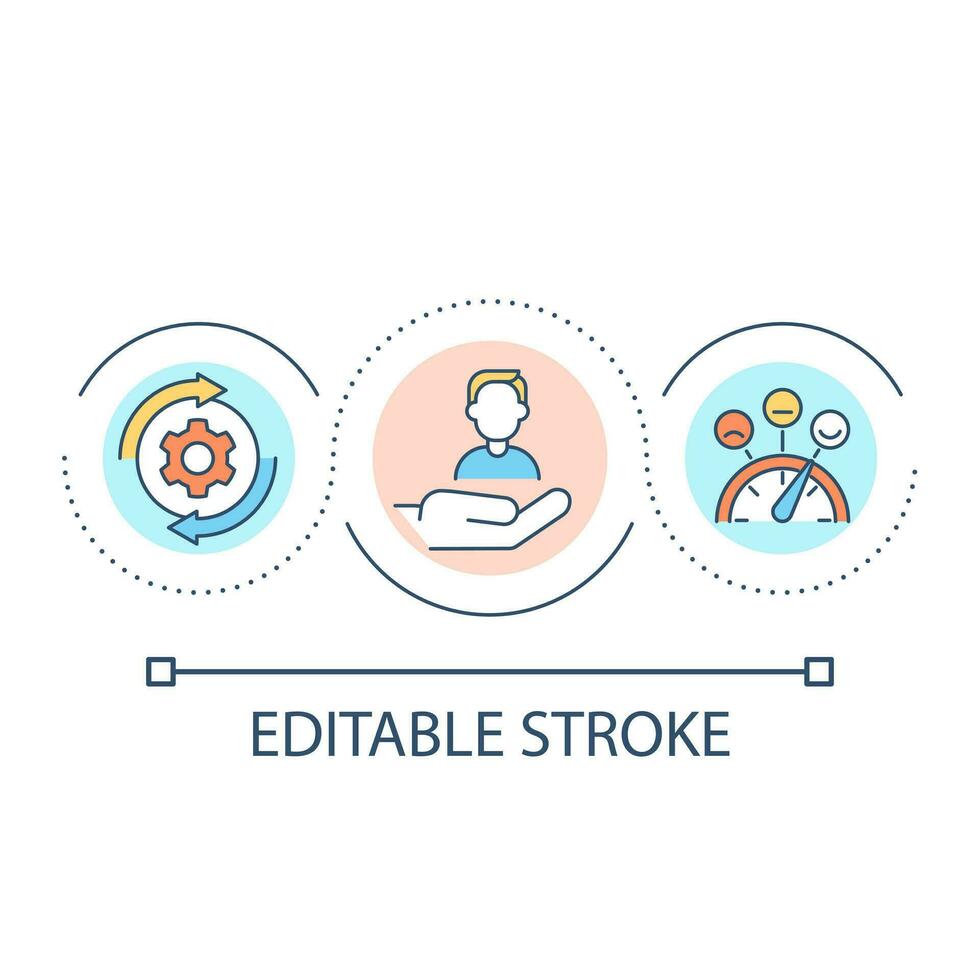 Client satisfaction loop concept icon. Assess customer experience. Improve consumer reaction ...