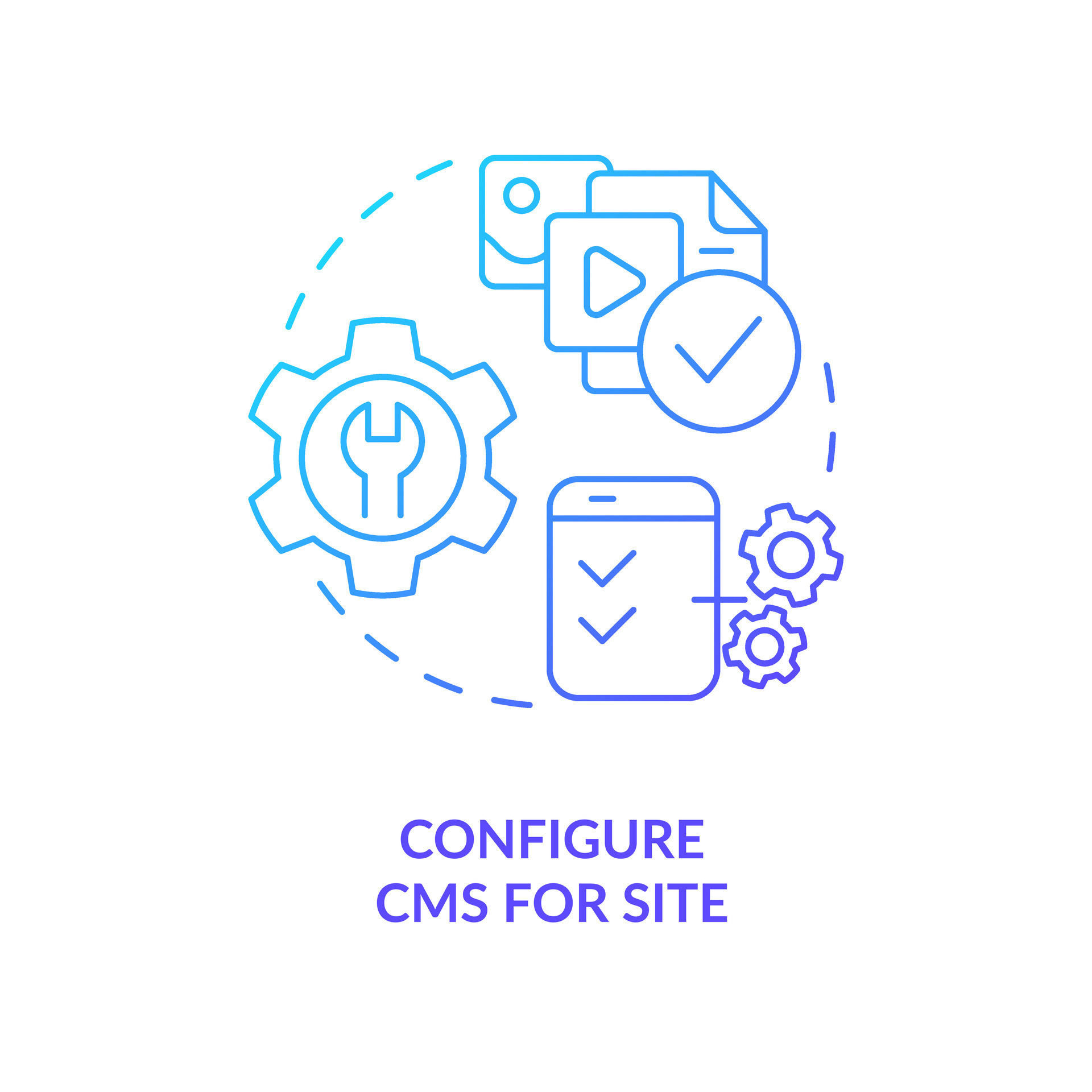 configurar cms para sitio azul degradado concepto icono. sitio web ... configurar cms para sitio azul degradado concepto icono. sitio web ...