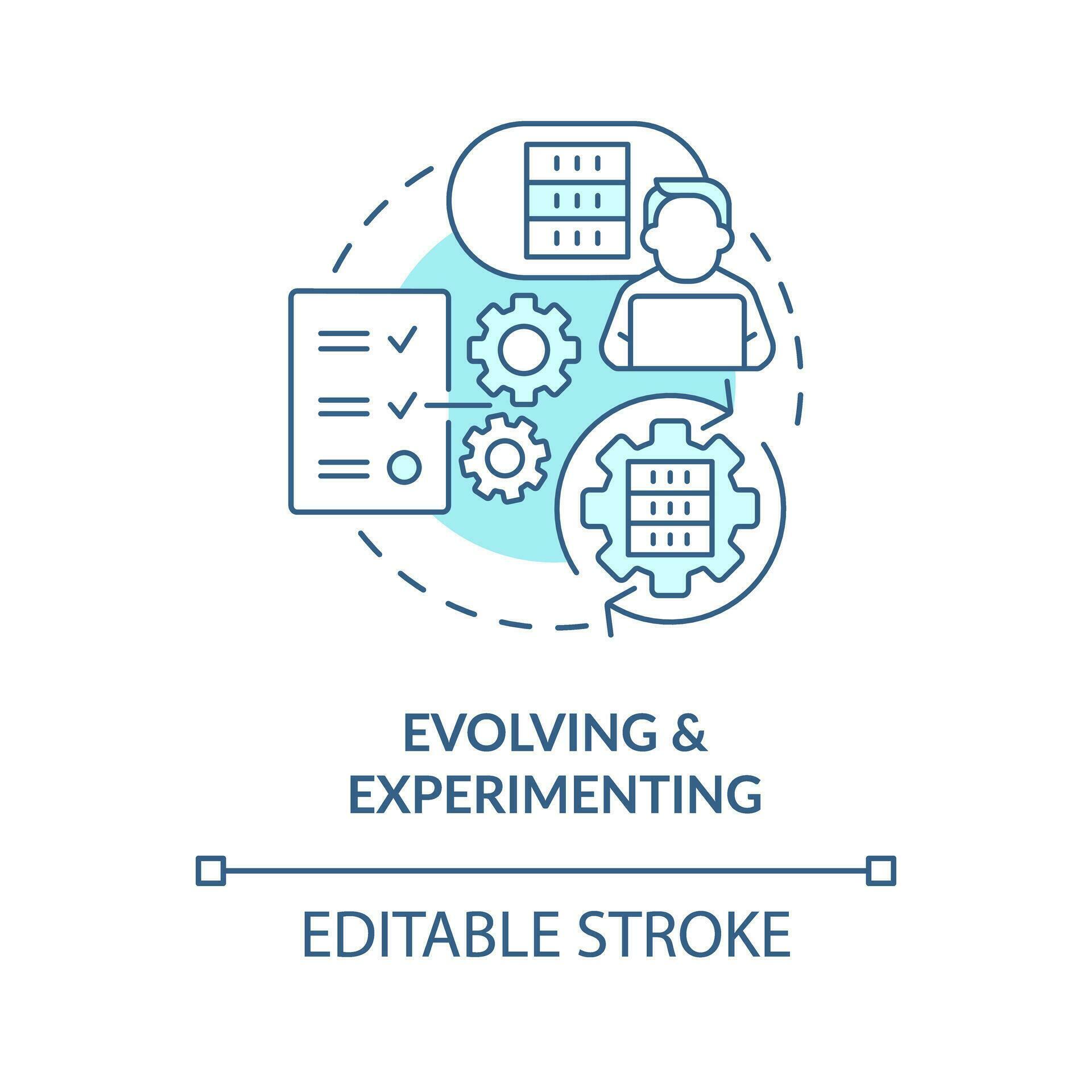 Evolving And Experimenting Turquoise Concept Icon Big Data Ict