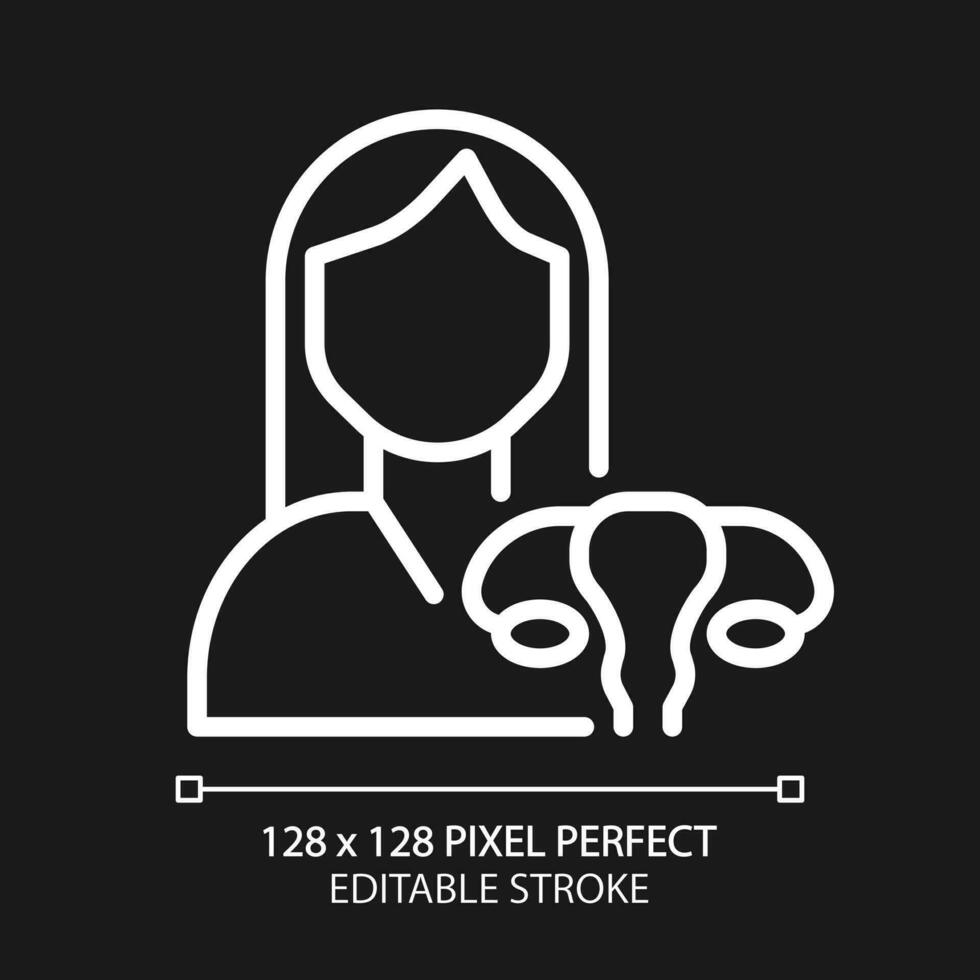 Gynaecology Pixel Perfect White Linear Icon For Dark Theme Prevention And Treatment Of