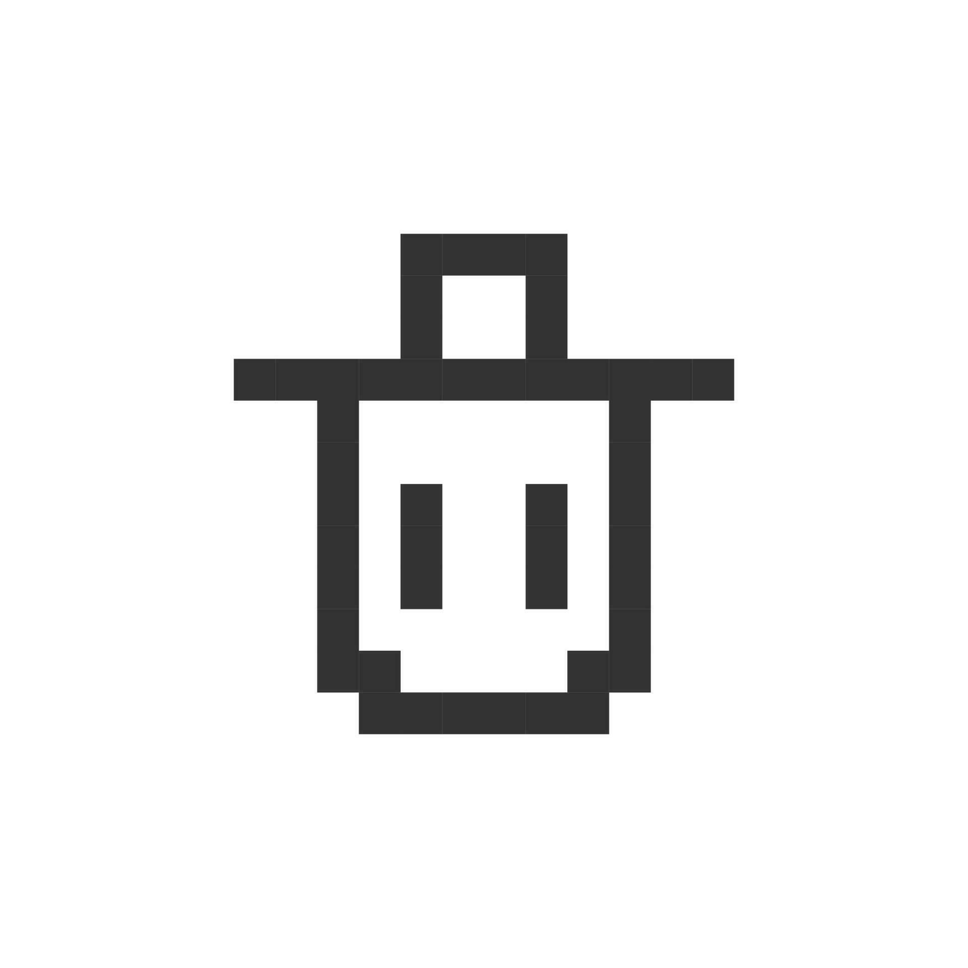 Trash can pixelated ui icon. Delete button. Waste container. Automatic ...