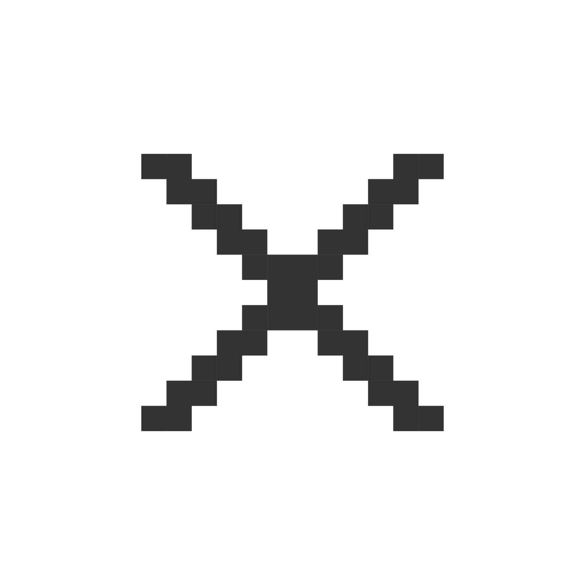Cross mark pixelated ui icon. Delete action. Cancel button. Close window. Multiplication ...