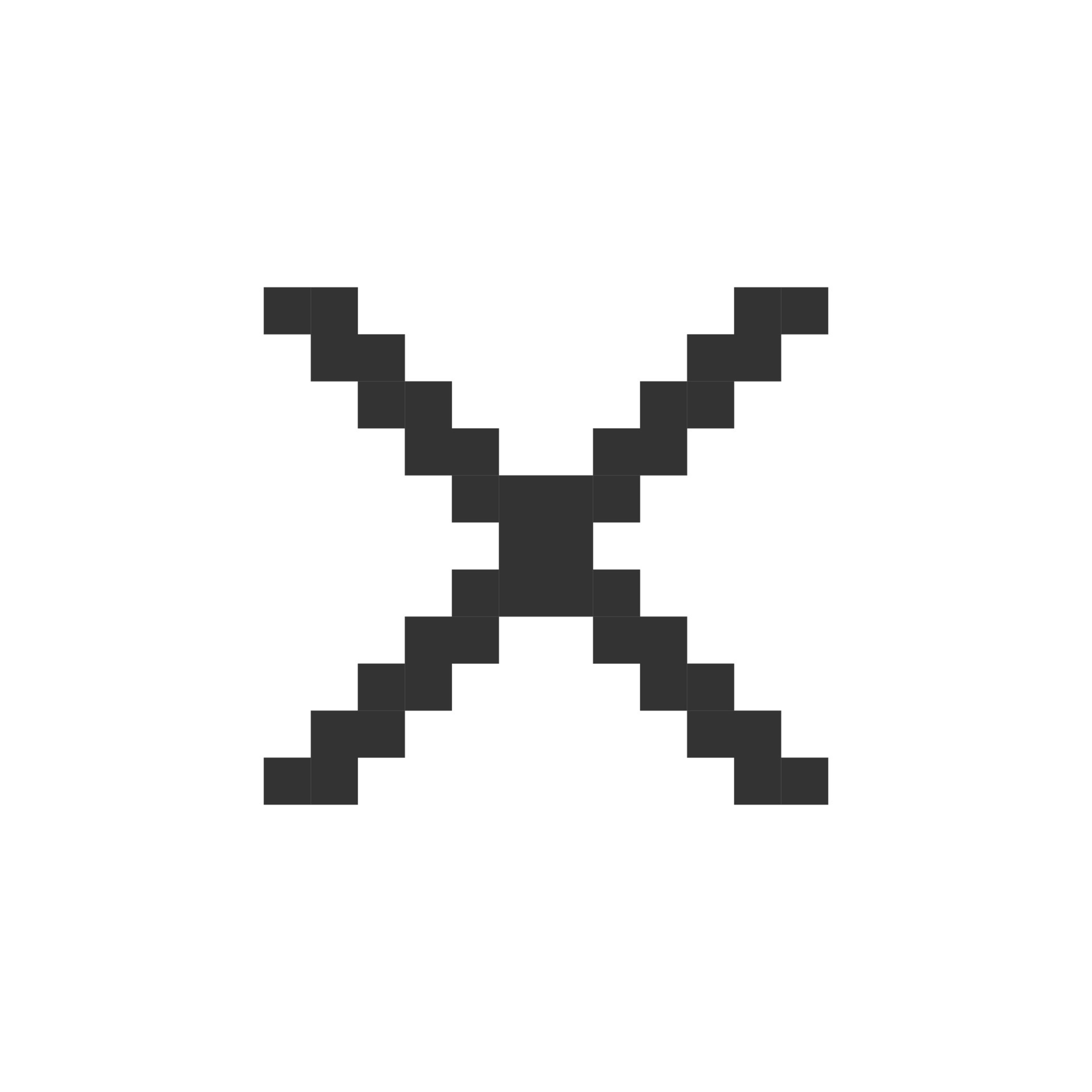 Cross mark pixelated ui icon. Delete action. Cancel button. Close window. Multiplication ...
