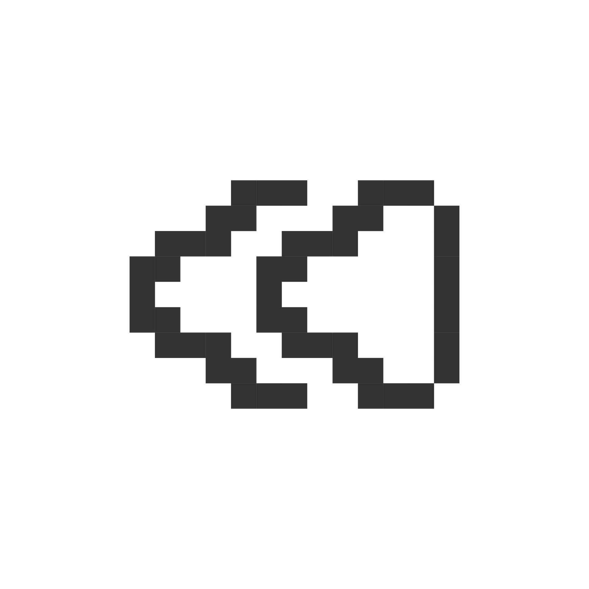 Fast reverse button pixelated ui icon. Music player bar. Playing multimedia file. Rewind ...