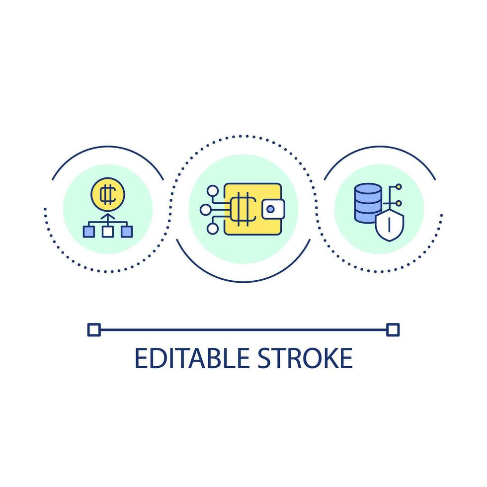 Blockchain technology loop concept icon. Cryptocurrency network ...