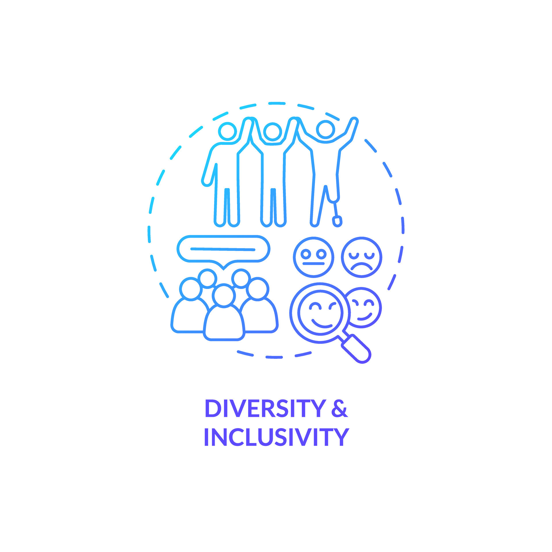Diversity and inclusivity blue gradient concept icon. Organizational ... Diversity and inclusivity blue gradient concept icon. Organizational ...