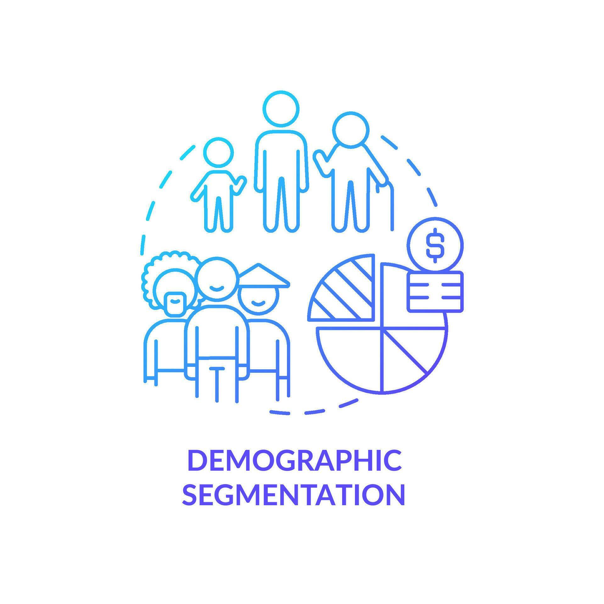 Demographic Segmentation Blue Gradient Concept Icon Age And Gender