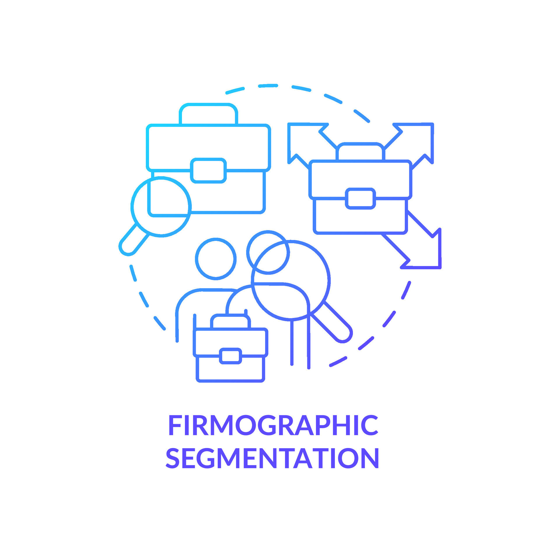 Firmographic segmentation blue gradient concept icons set. Size of firm ... Firmographic segmentation blue gradient concept icons set. Size of firm ...