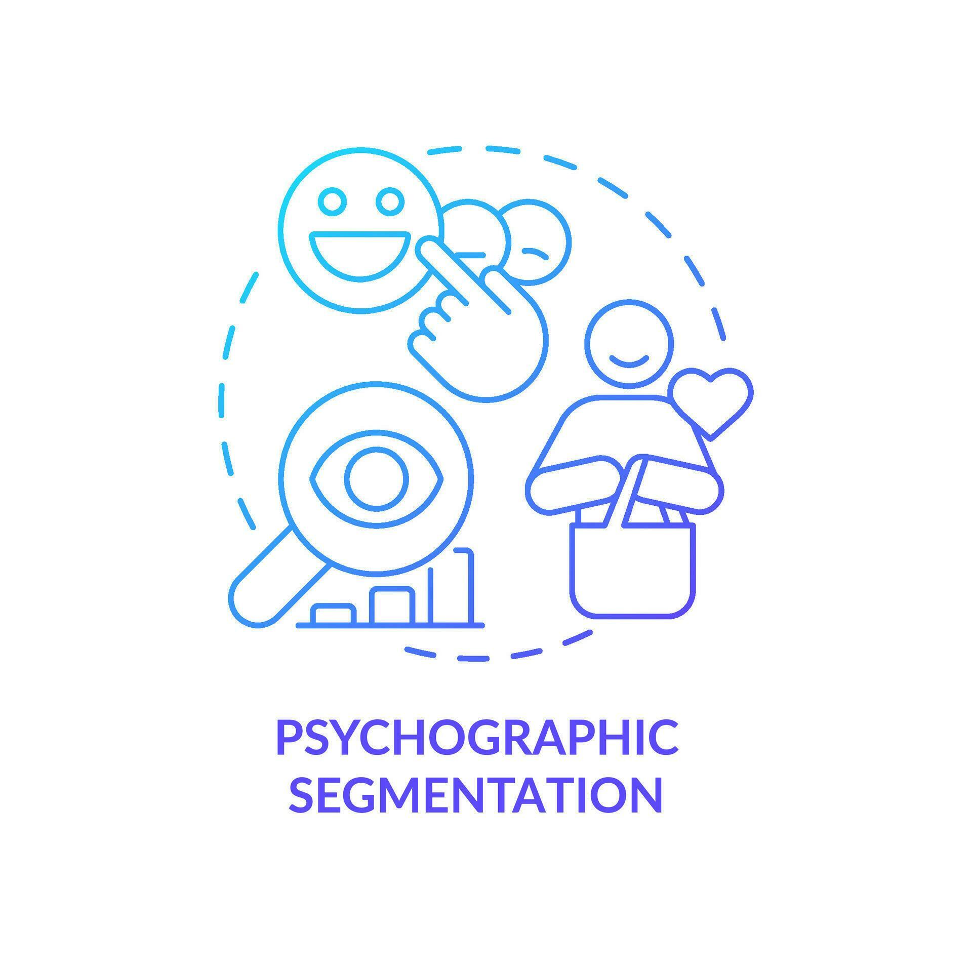 Psychographic segmentation blue gradient concept icons set. Motivations ... Psychographic segmentation blue gradient concept icons set. Motivations ...