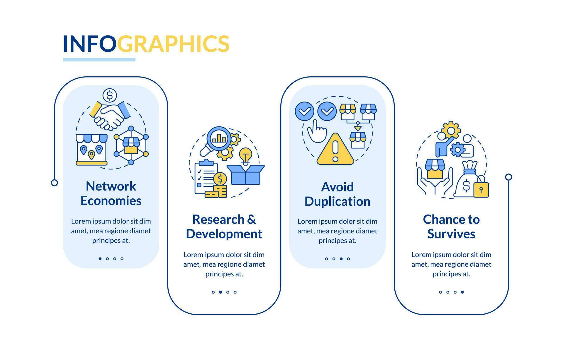 Benefits of mergers rectangle infographic template. Avoid duplication ...