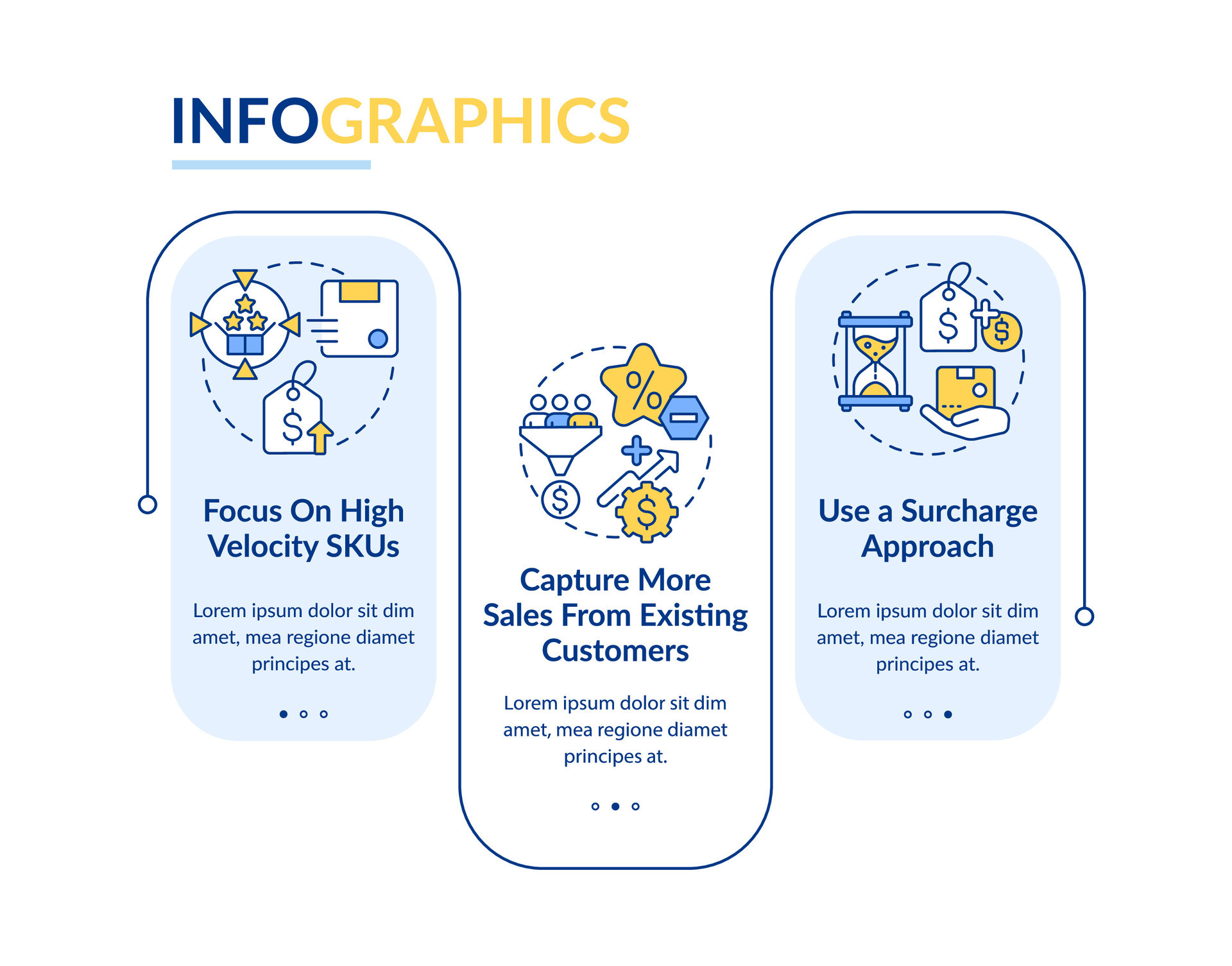 Strategies For Raising Prices Blue Rectangle Infographic Template Data Visualization With 3