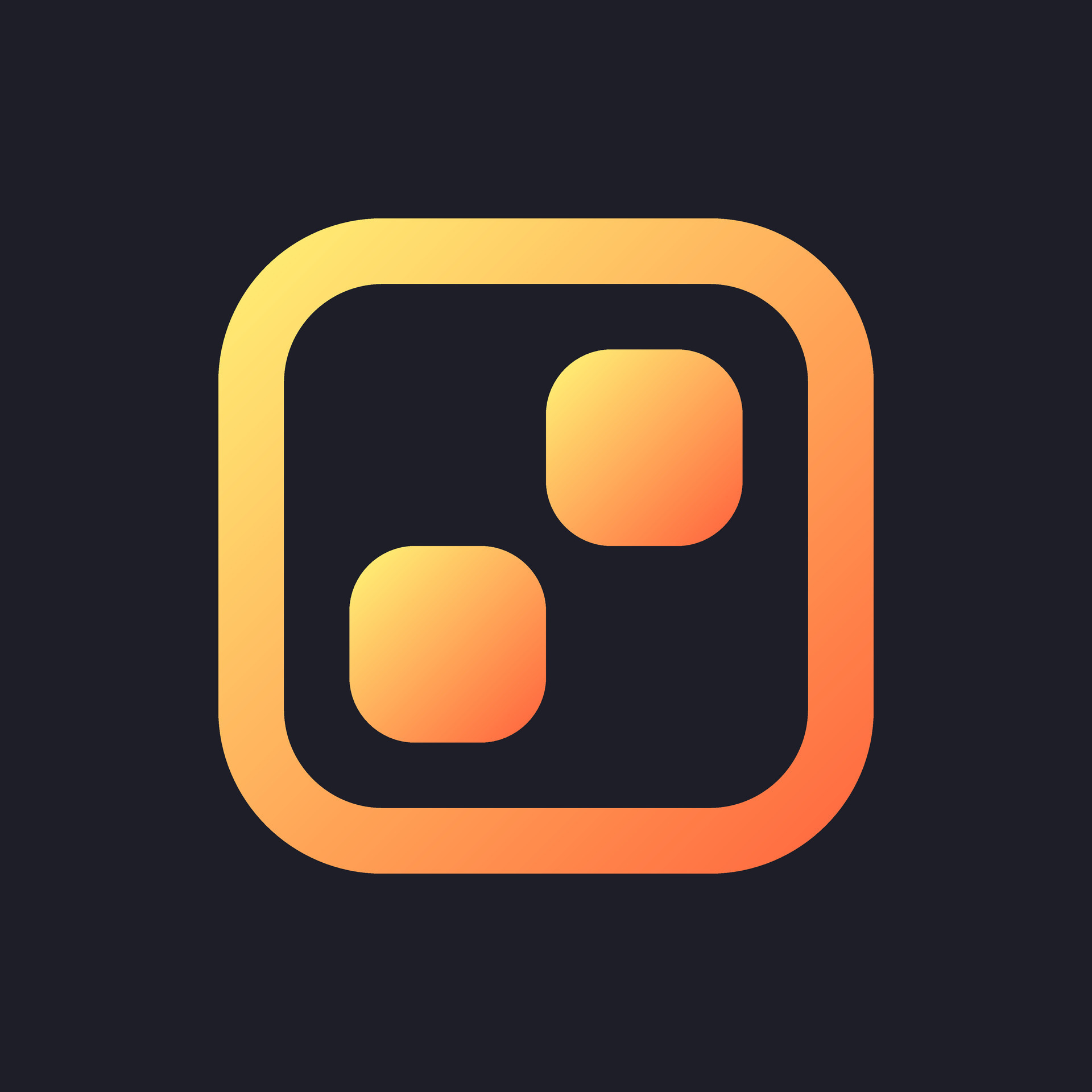 Pixelated transition effect orange solid gradient ui icon for dark theme. Filmmaking technology ...