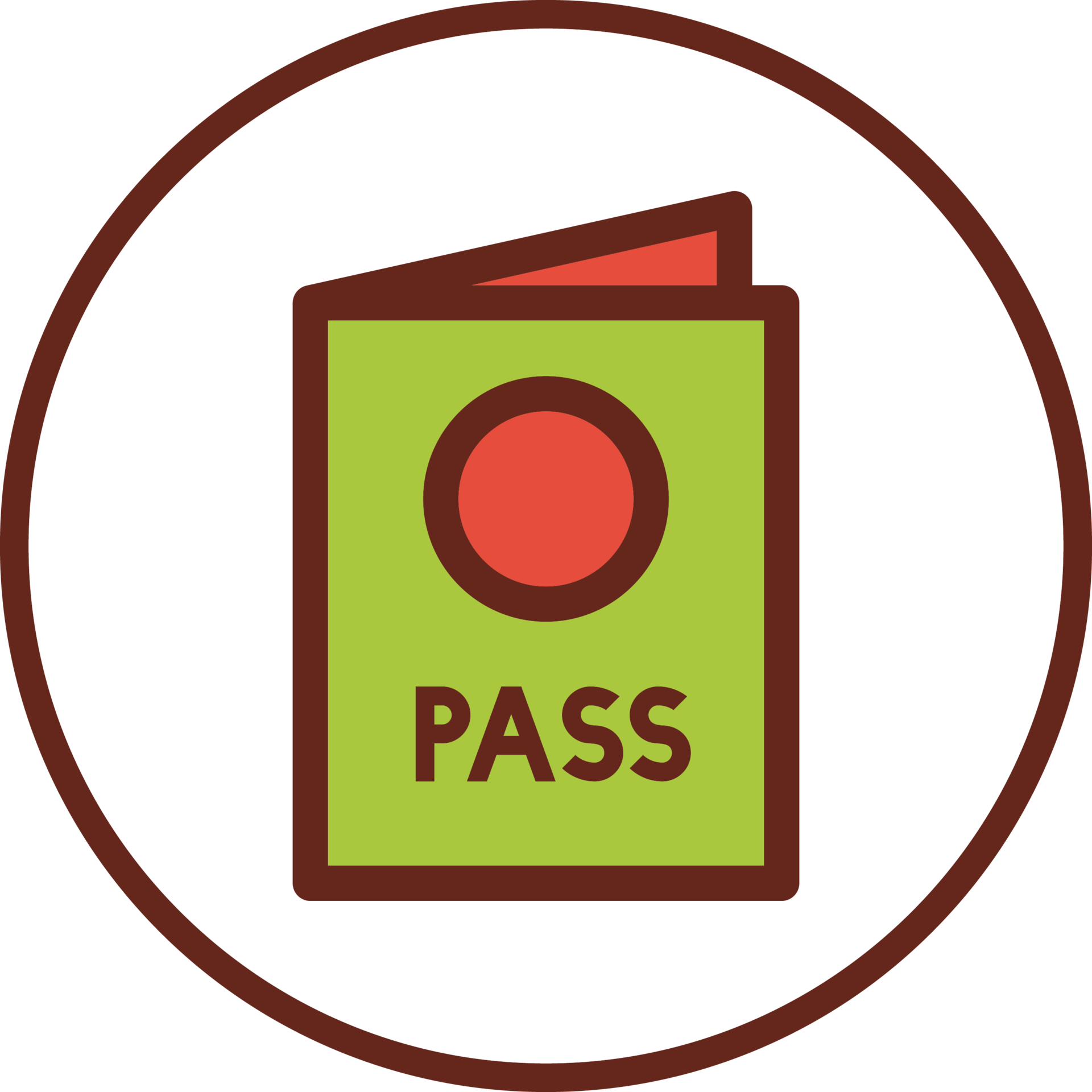 Passport Flat Icon In Circle 26561468 Png