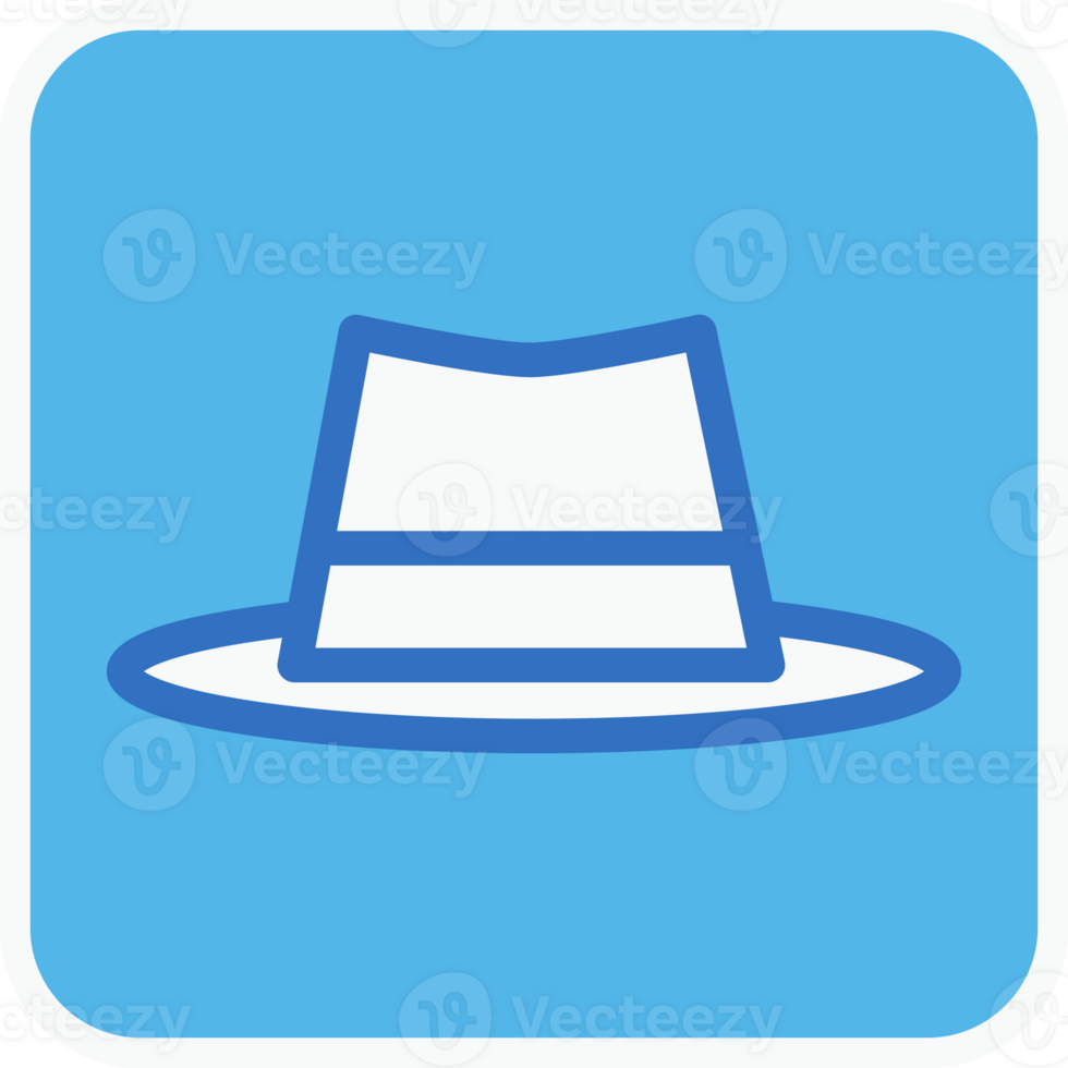 hat flat icon in blue square. 26561489 PNG