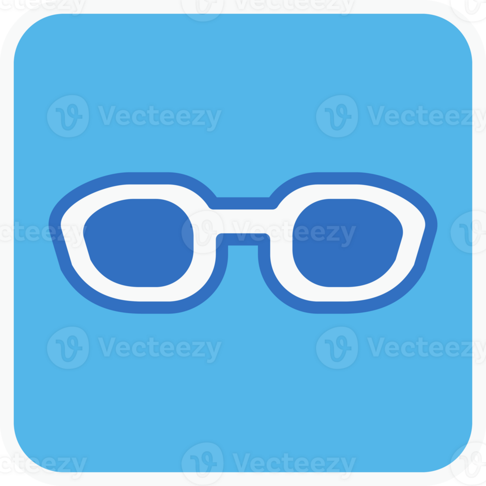 sunglasses flat icon in blue square. 26561490 PNG