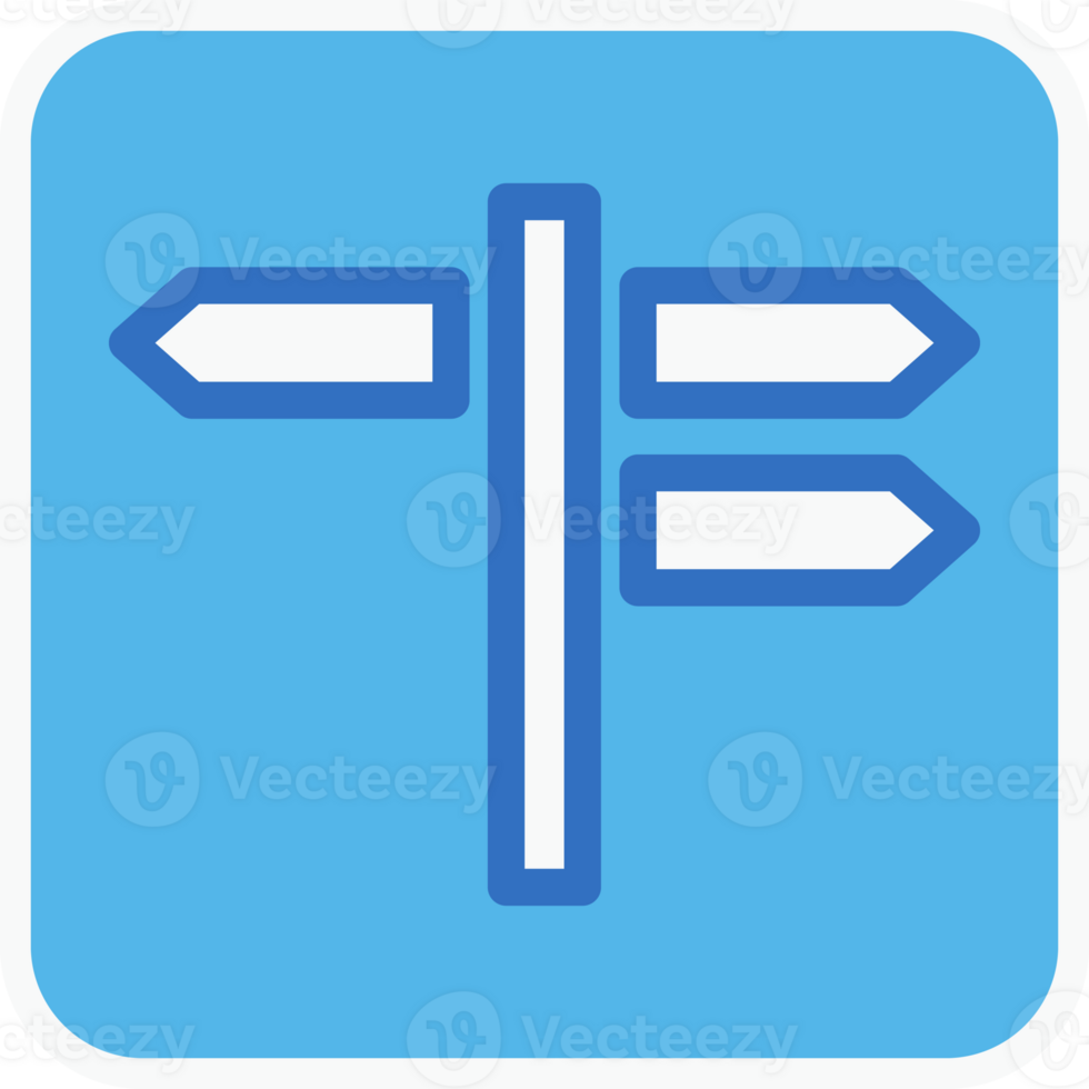 road signs flat icon in blue square. 26561748 PNG