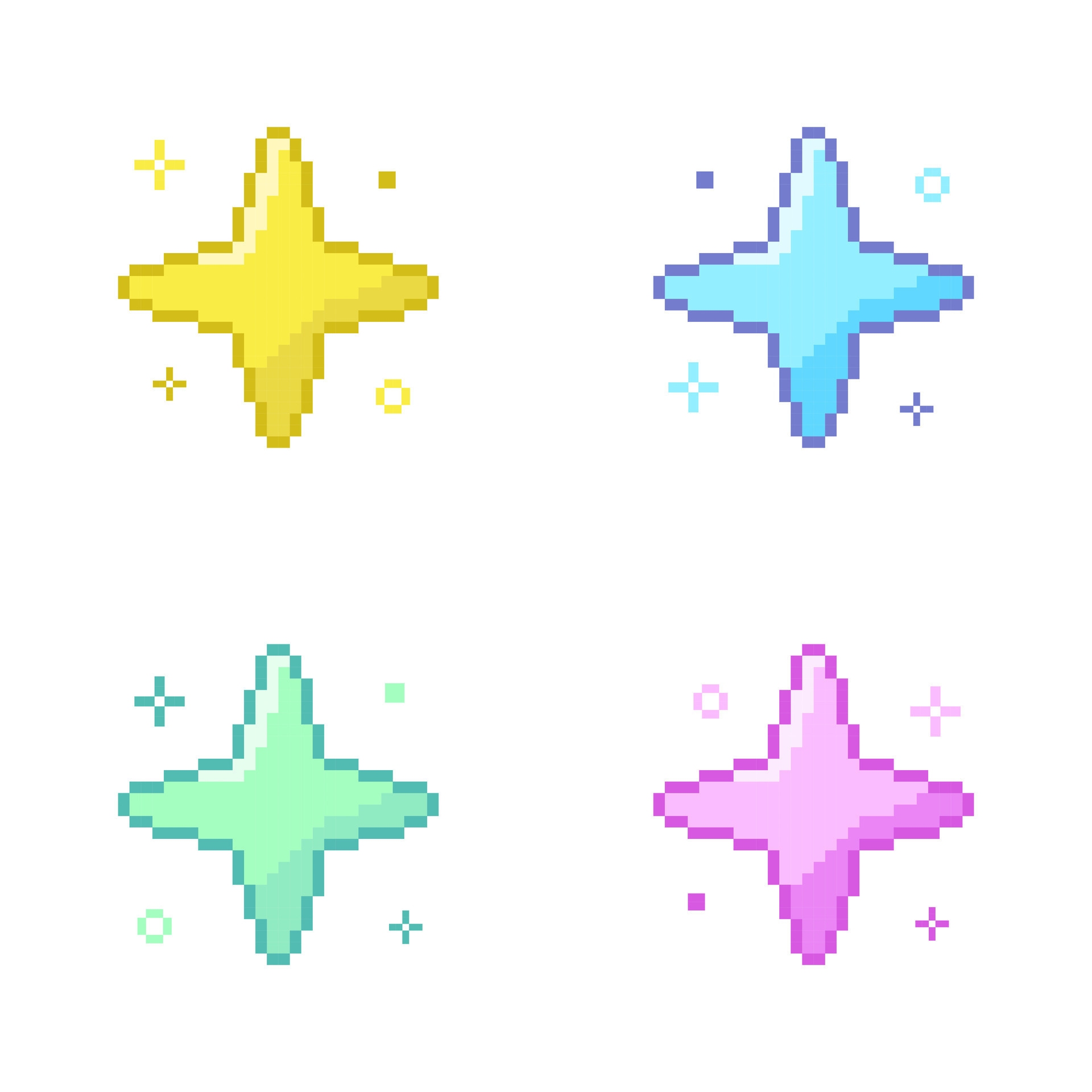 Pixel art adorable sparkling star, Sparkling pixel 8bit set. 26562408 Vector Art at Vecteezy