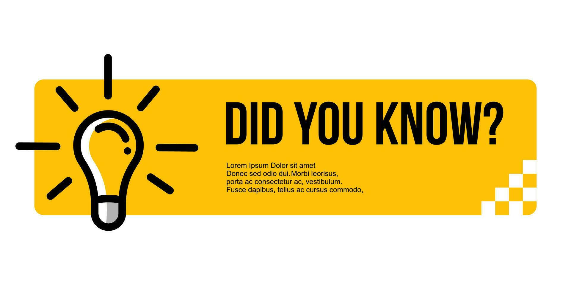 Did you know geometric message bubble with light vector image. template post icon for social ...