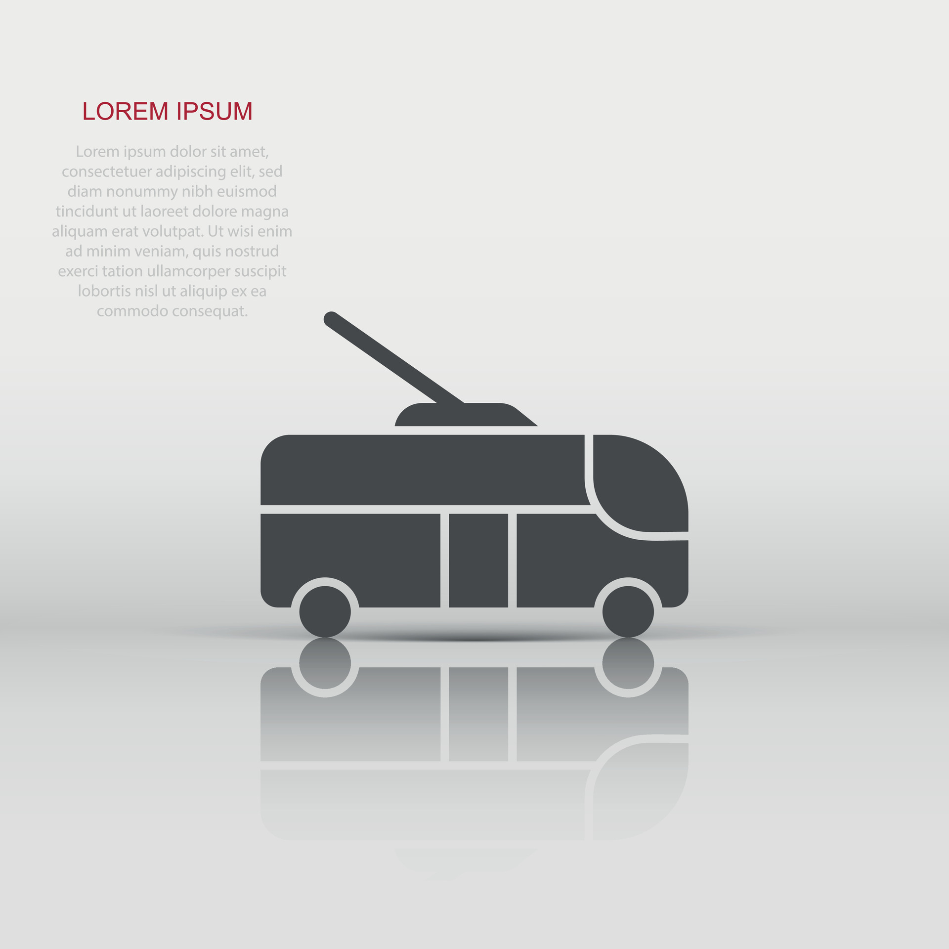 Trolleybus icon in flat style. Trolley bus vector illustration on white ... Trolleybus icon in flat style. Trolley bus vector illustration on white ...