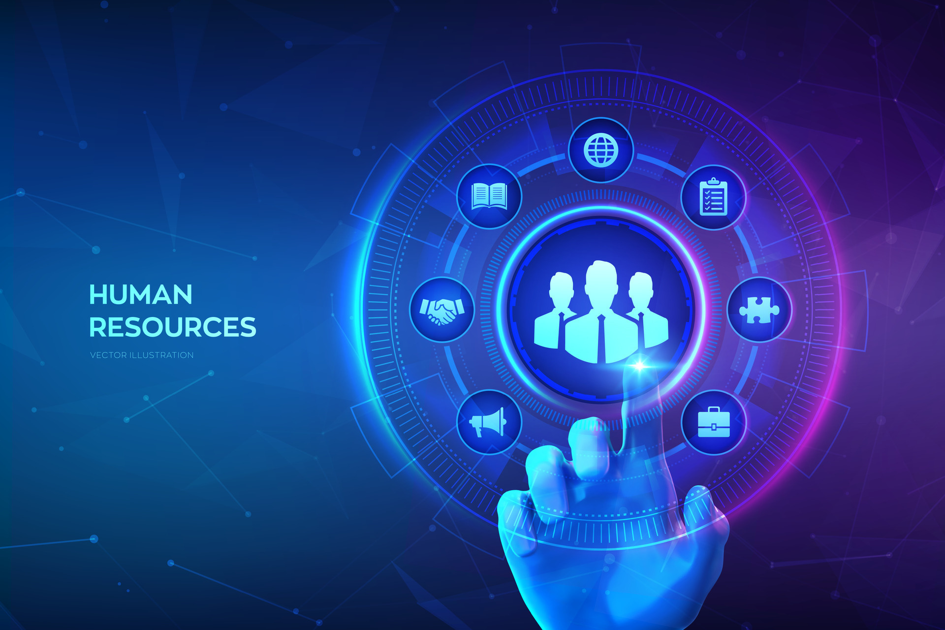 humano recursos. hora gestión, reclutamiento, empleo, headhunting negocio concepto. humano ...