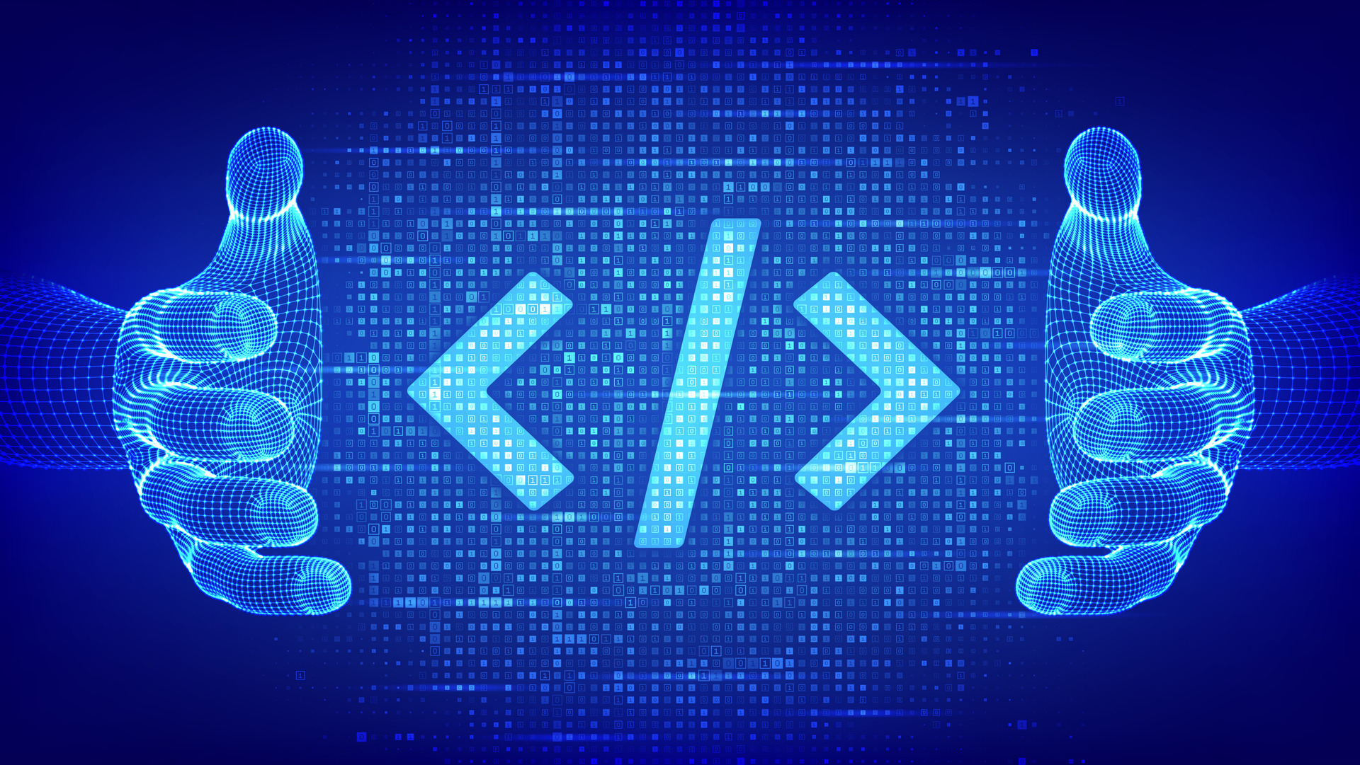 Programming Code Coding Or Hacker Sign Programming Code Icon Made With Binary Code In