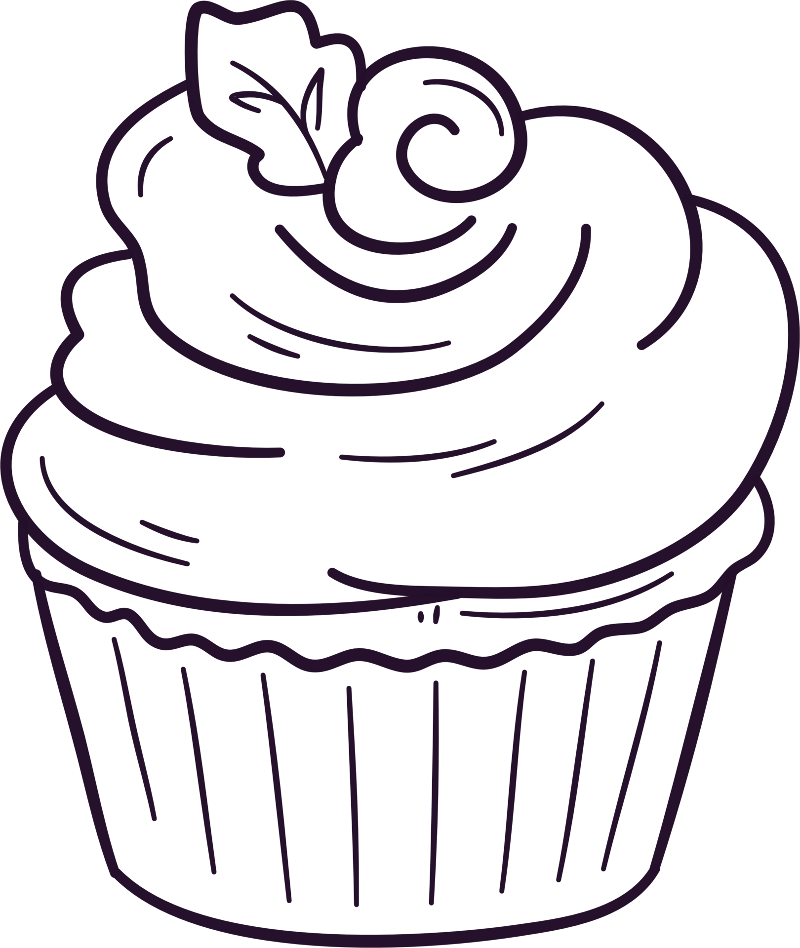 Cupcake Doodle Line Art Hand Drawn Cupcake Symbol Icon Set 26565359 Png