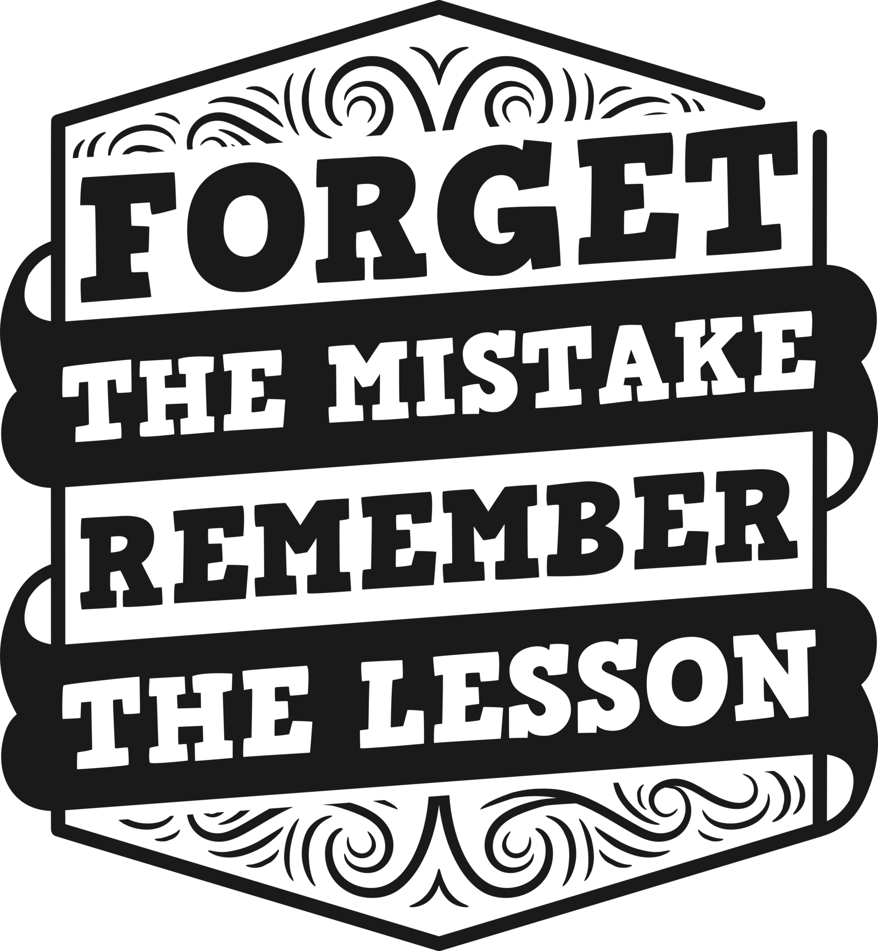 Forget The Mistake Remember The Lesson Motivational Typography Quote Design 26565566 Png