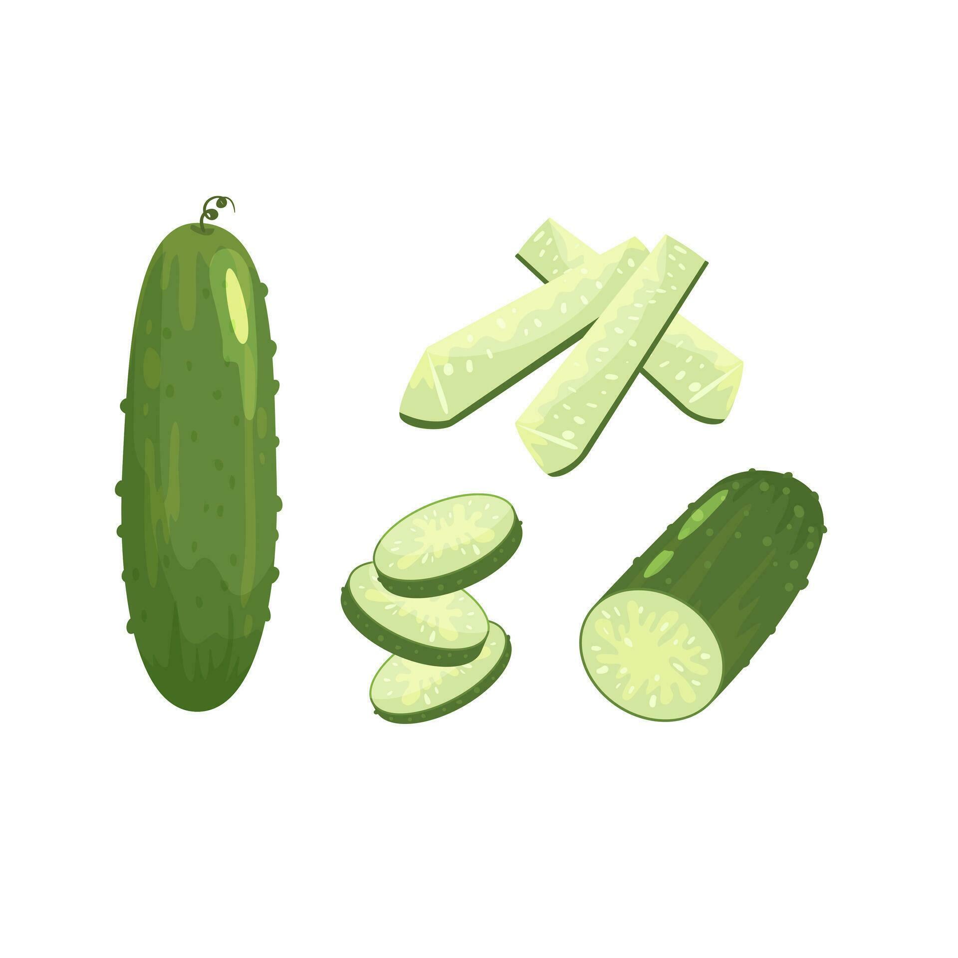 Fresh Cucumber Slices Isolated On White Background 26565914 Vector Art At Vecteezy