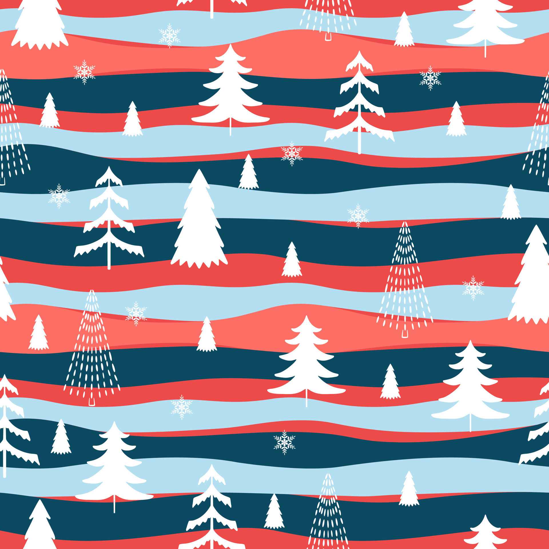 Pine tree seamless pattern. New Year and Christmas background, vector ...
