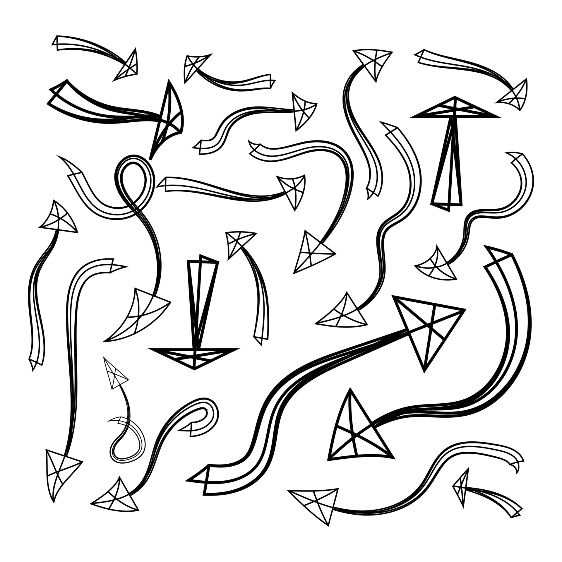 Black directional arrow sign or icon set design, hand drawn arrow ... Black directional arrow sign or icon set design, hand drawn arrow ...