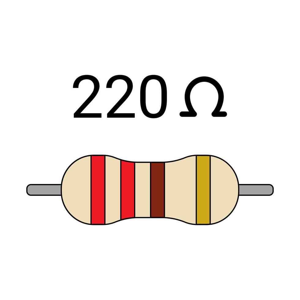 220 ohm resistor. cuatro banda resistor 26567175 Vector en Vecteezy