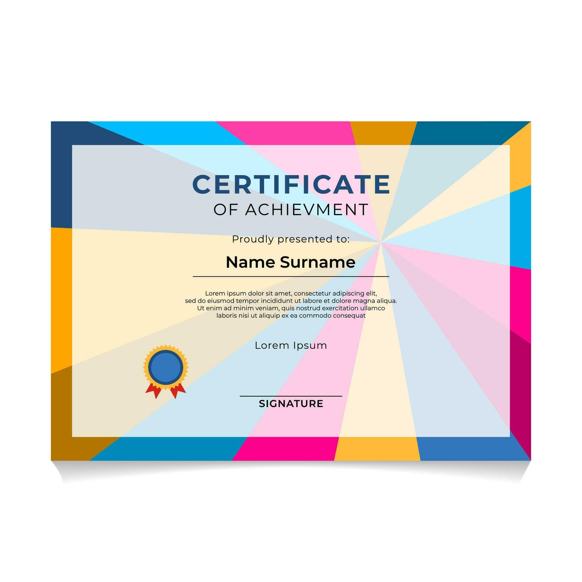 Abstract Geometric Certificate Template Design 26567333 Vector Art At