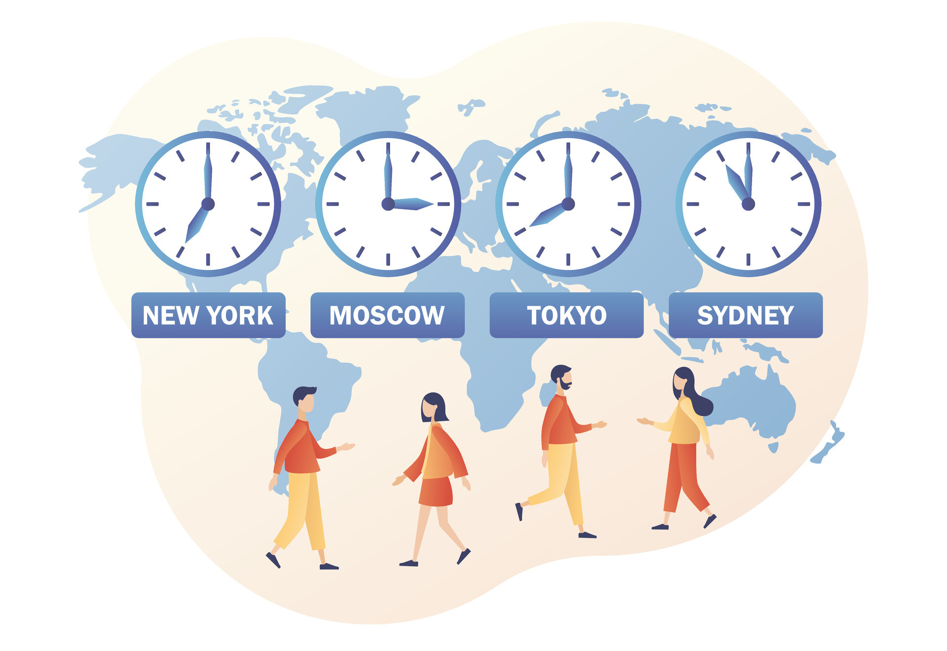 Time zones in world. Clocks showing local timezone. International time ... Time zones in world. Clocks showing local timezone. International time ...