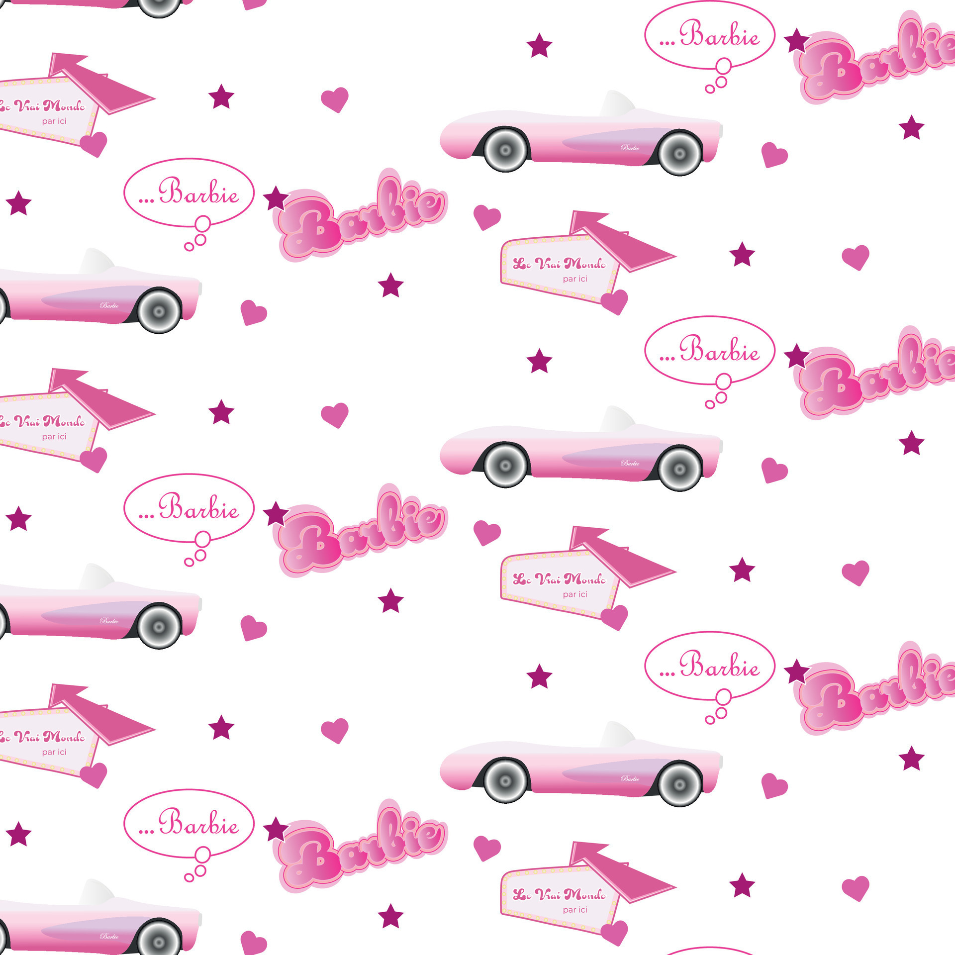 Barbie pattern in pink shades 26568454 Vector Art at Vecteezy