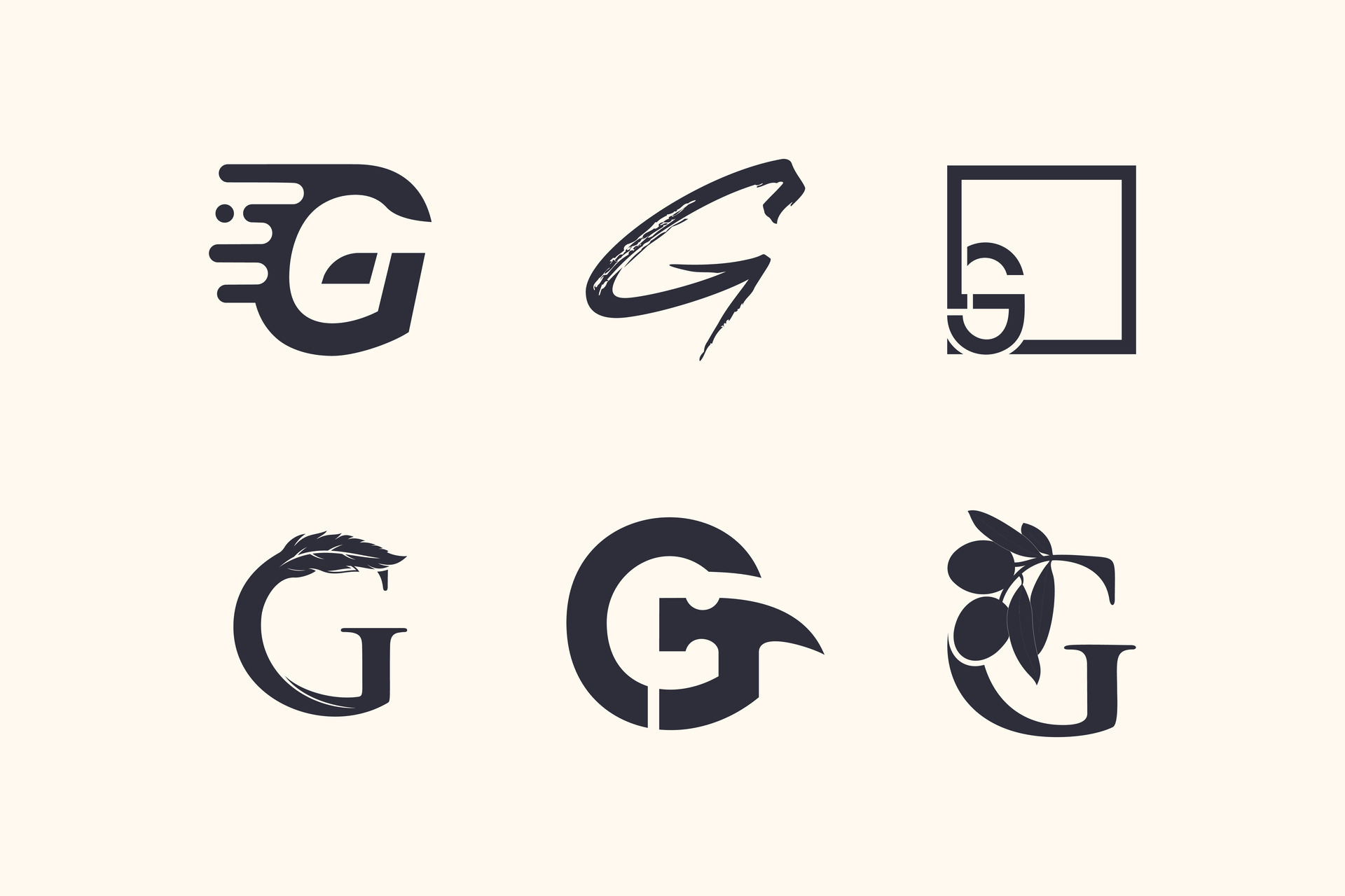 Letter G logo design vector collection with creative unique element idea 26569414 Vector Art at ...