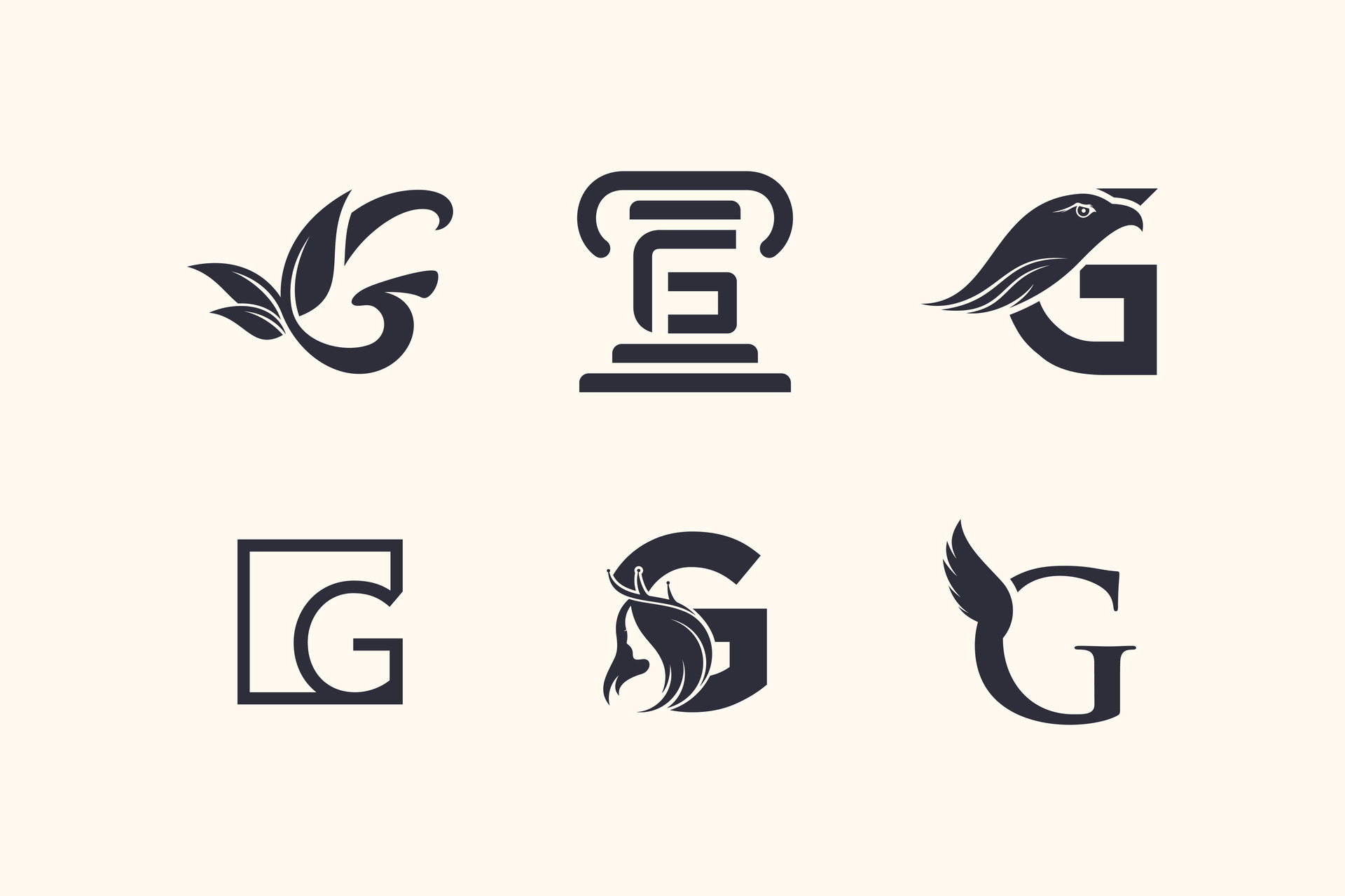 Letter G logo design vector collection with creative unique element idea 26569434 Vector Art at ...