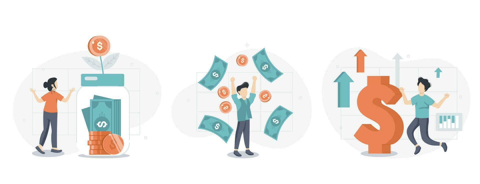 Cost Optimization Concept Set Idea Of Financial And Marketing Strategy