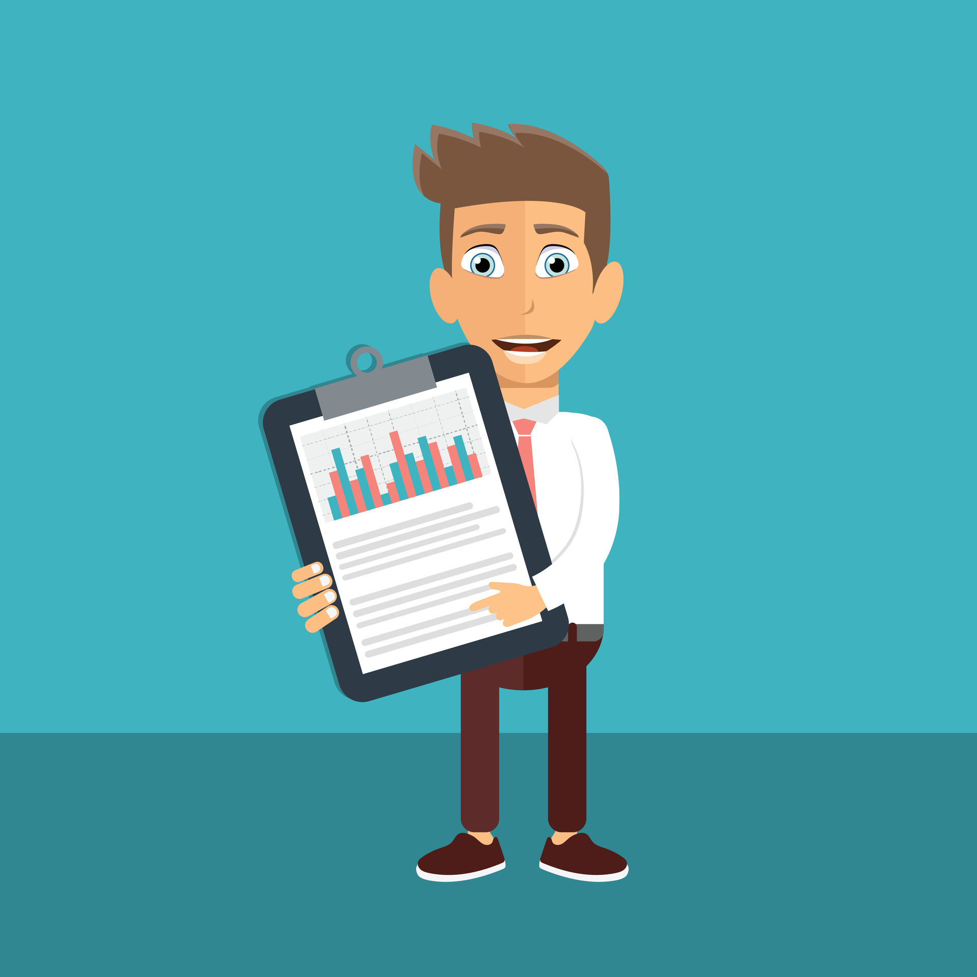 Business person analyzing financial statistics. Flat vector ... Business person analyzing financial statistics. Flat vector ...