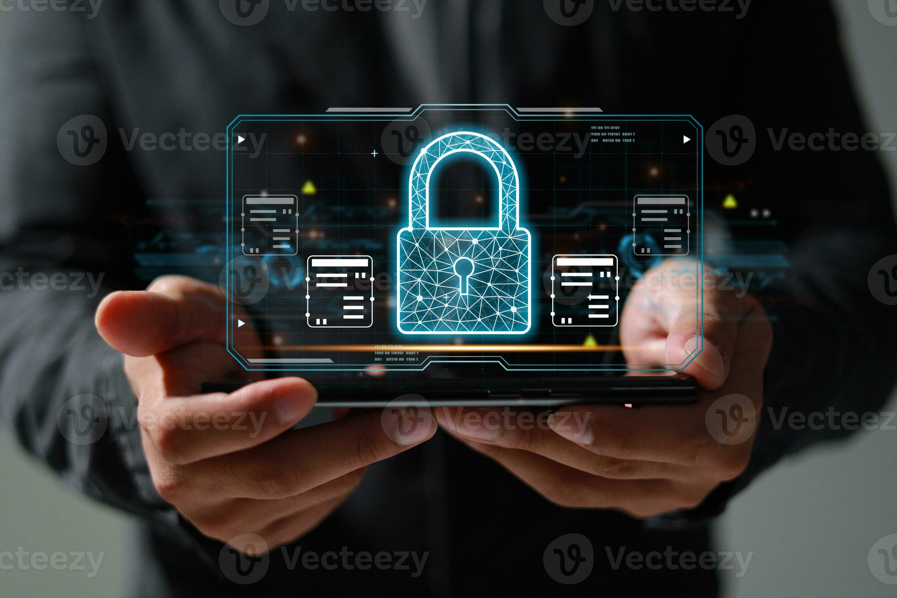 Protection Network Security Safe Your Data Concept Digital Crime By An Anonymous Hacker