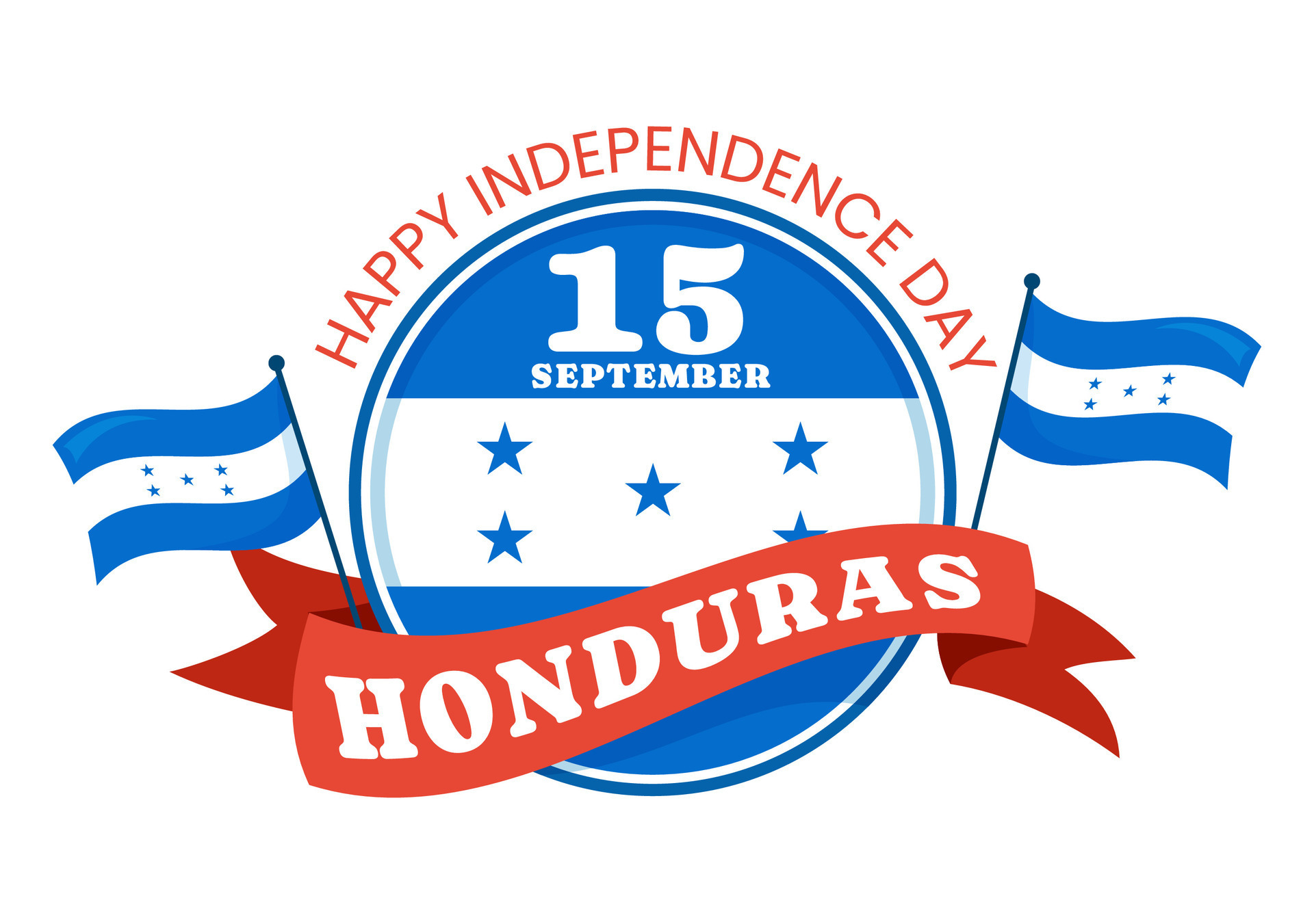 contento Honduras independencia día vector ilustración en septiembre 15 con ondulación bandera ...