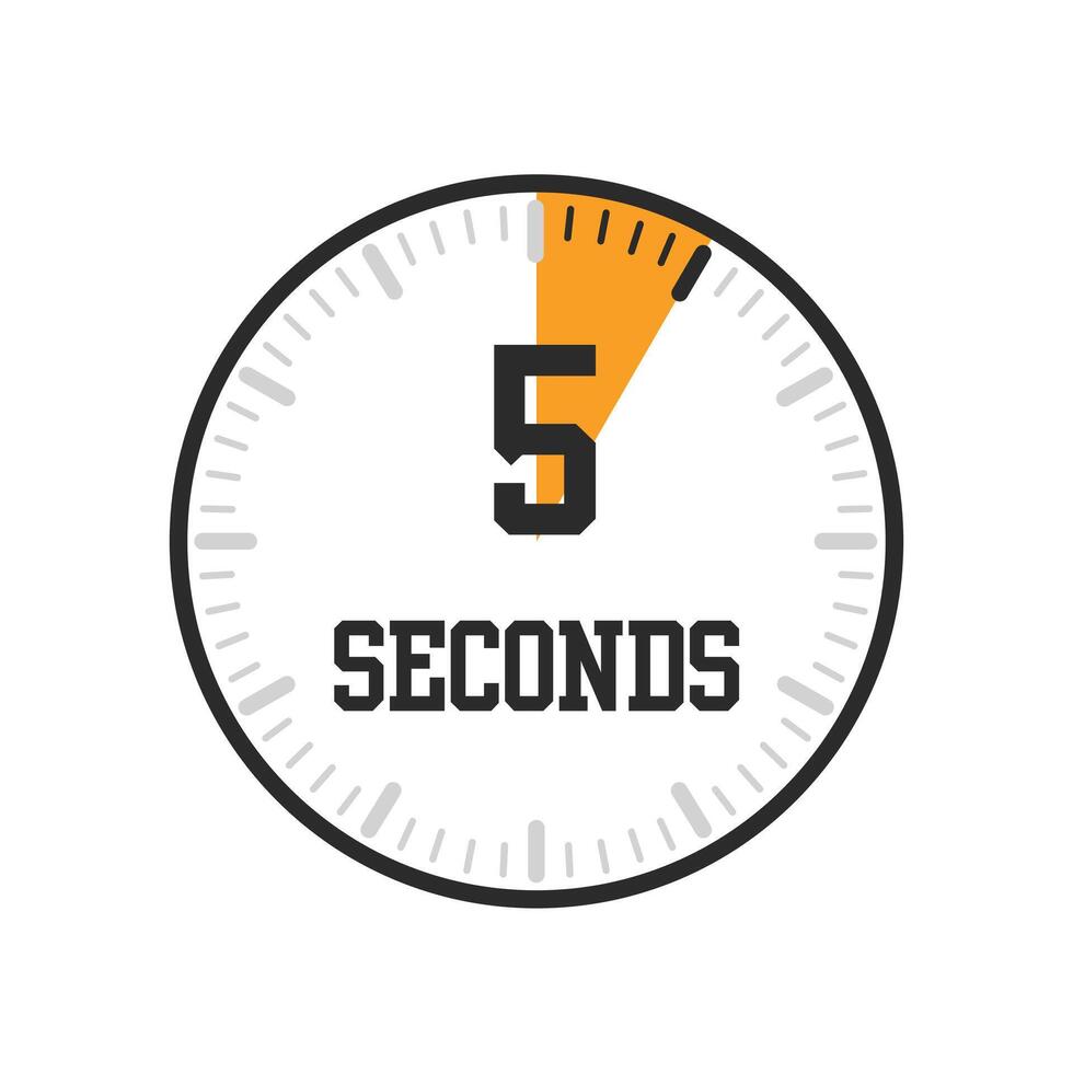 5 seconds, timer, clock icon design 26580730 Vector Art at Vecteezy