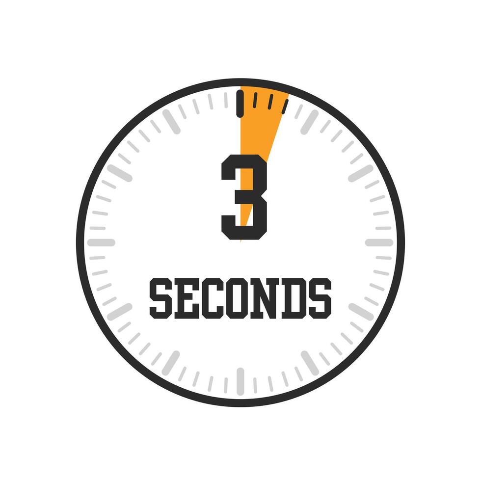 3 seconds, timer, clock icon design 26580855 Vector Art at Vecteezy